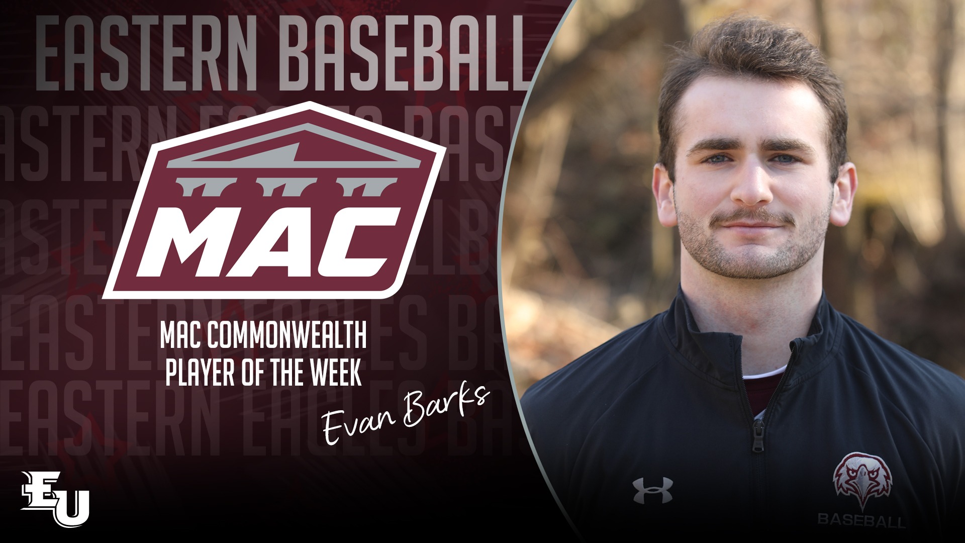 Barks Earns Baseball Player of the Week Honors - Eastern University ...