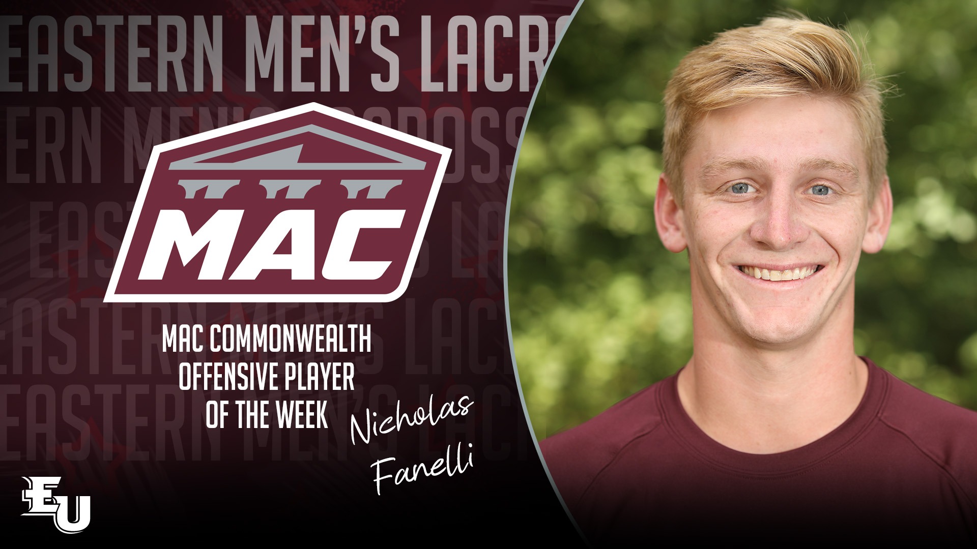 Nicholas Fanelli Earns MAC Commonwealth Weekly Honor - Eastern ...