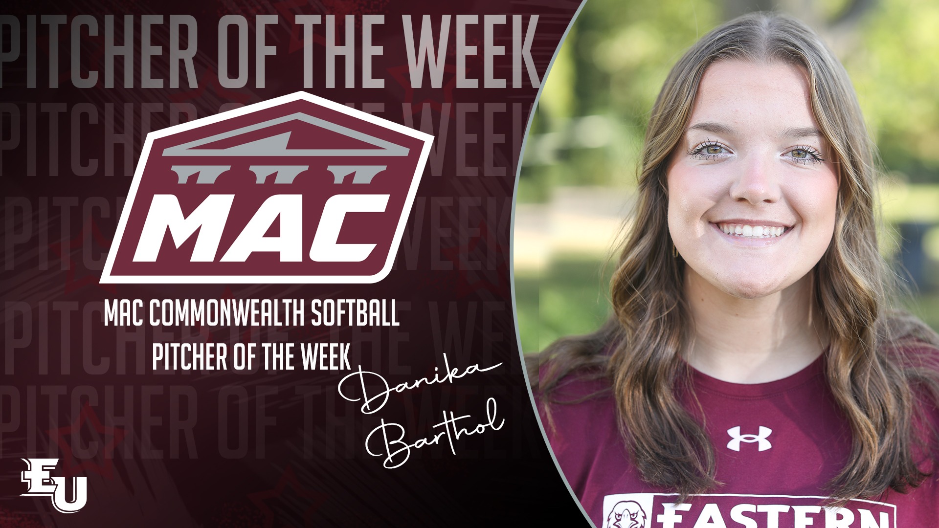 Barthol Earns Second Weekly Honor - Eastern University Athletics