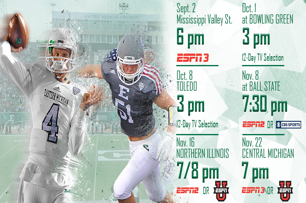 Nine Game Times Set For EMU Football - Eastern Michigan University ...