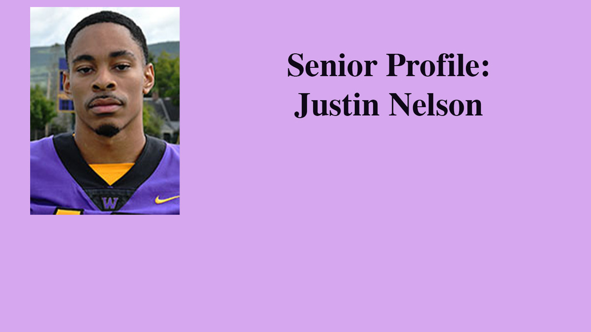 Senior Profile: Justin Nelson - Williams College