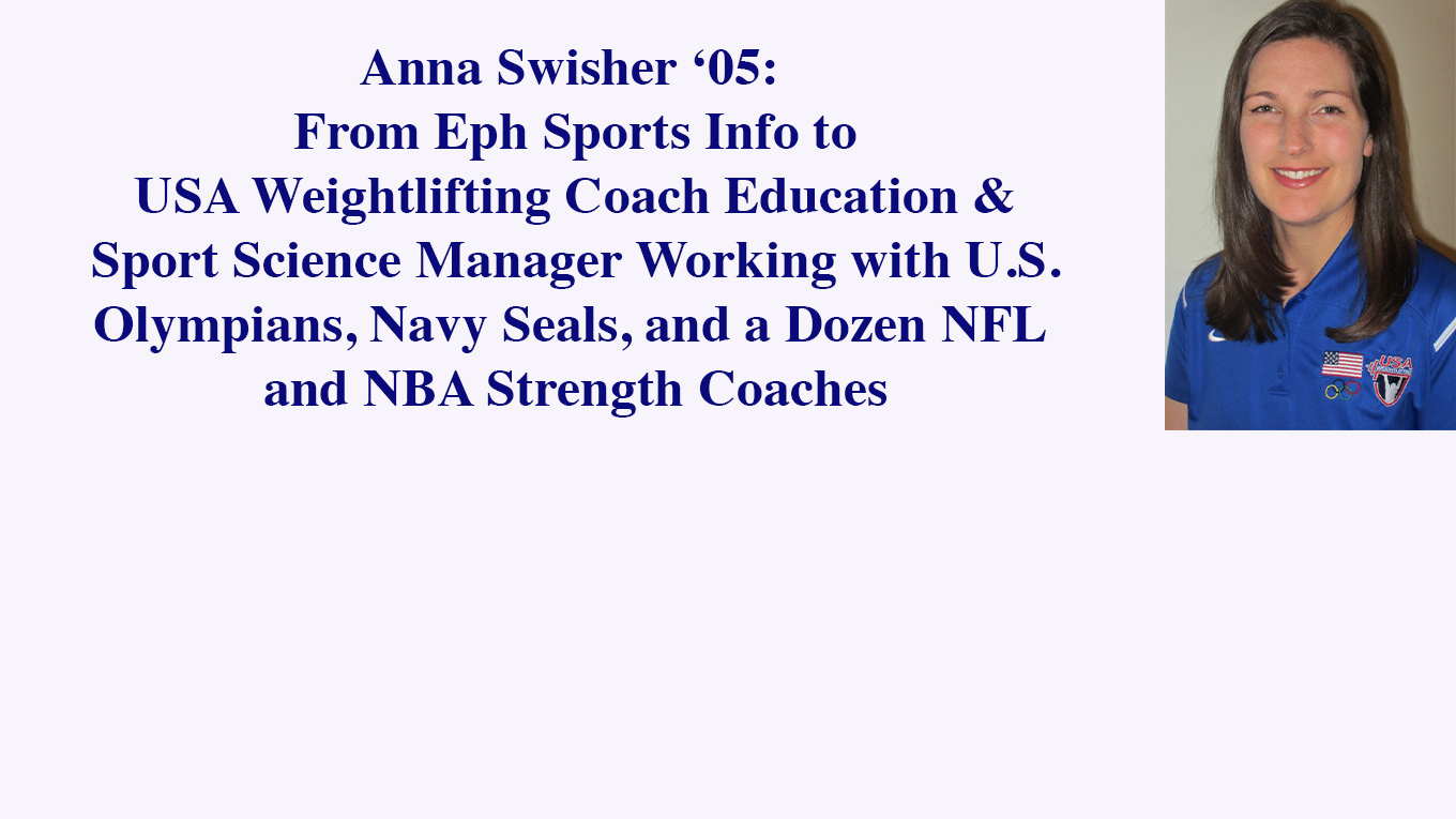 Anna Swisher '05 From Sports Info to USA Weightlifting Coach & Sport ...