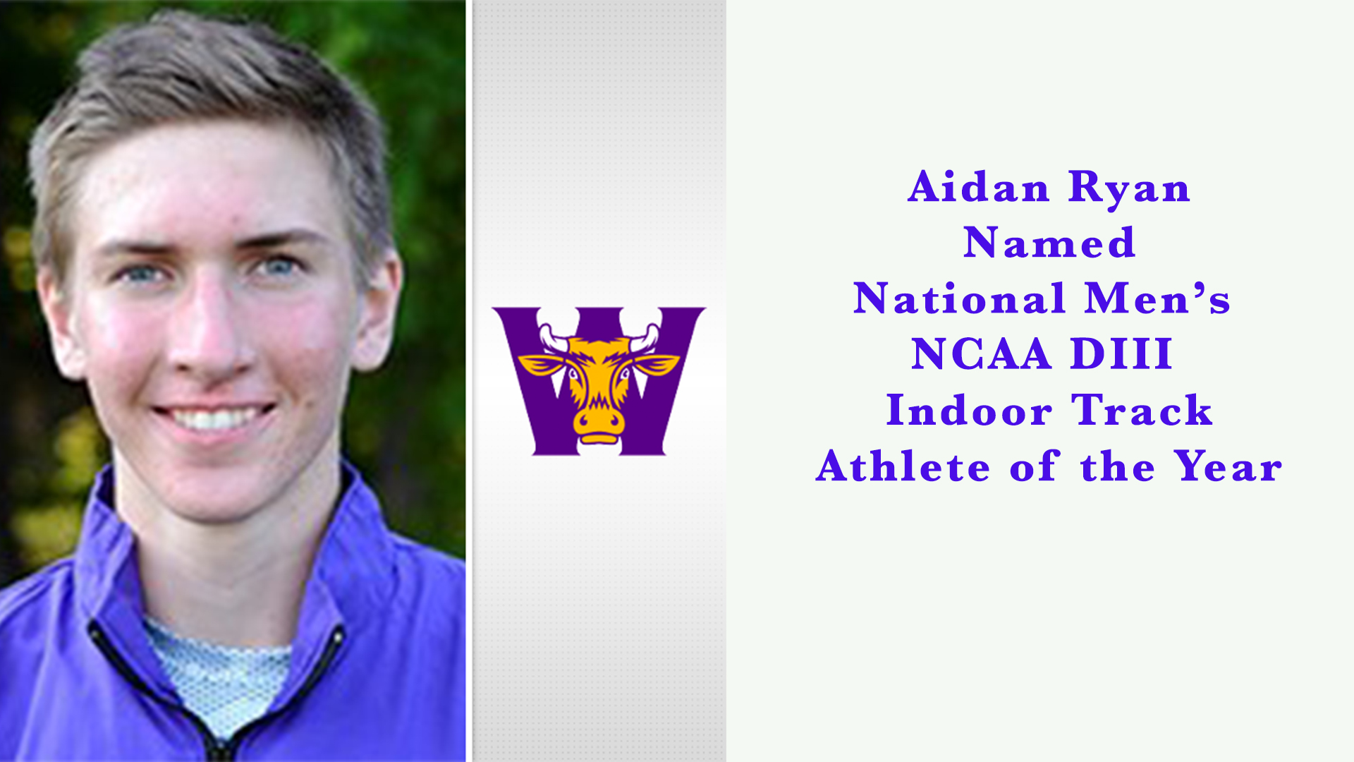Aidan Ryan Named National Men's NCAA DIII Indoor Track Athlete of the ...