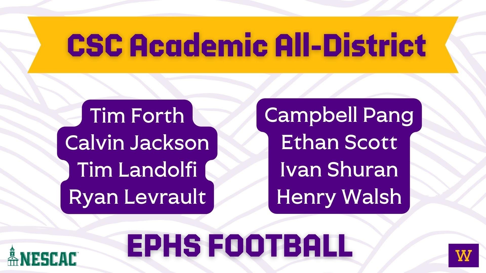 Eight Football Ephs Earn CSC Academic All-District Honors - Williams ...
