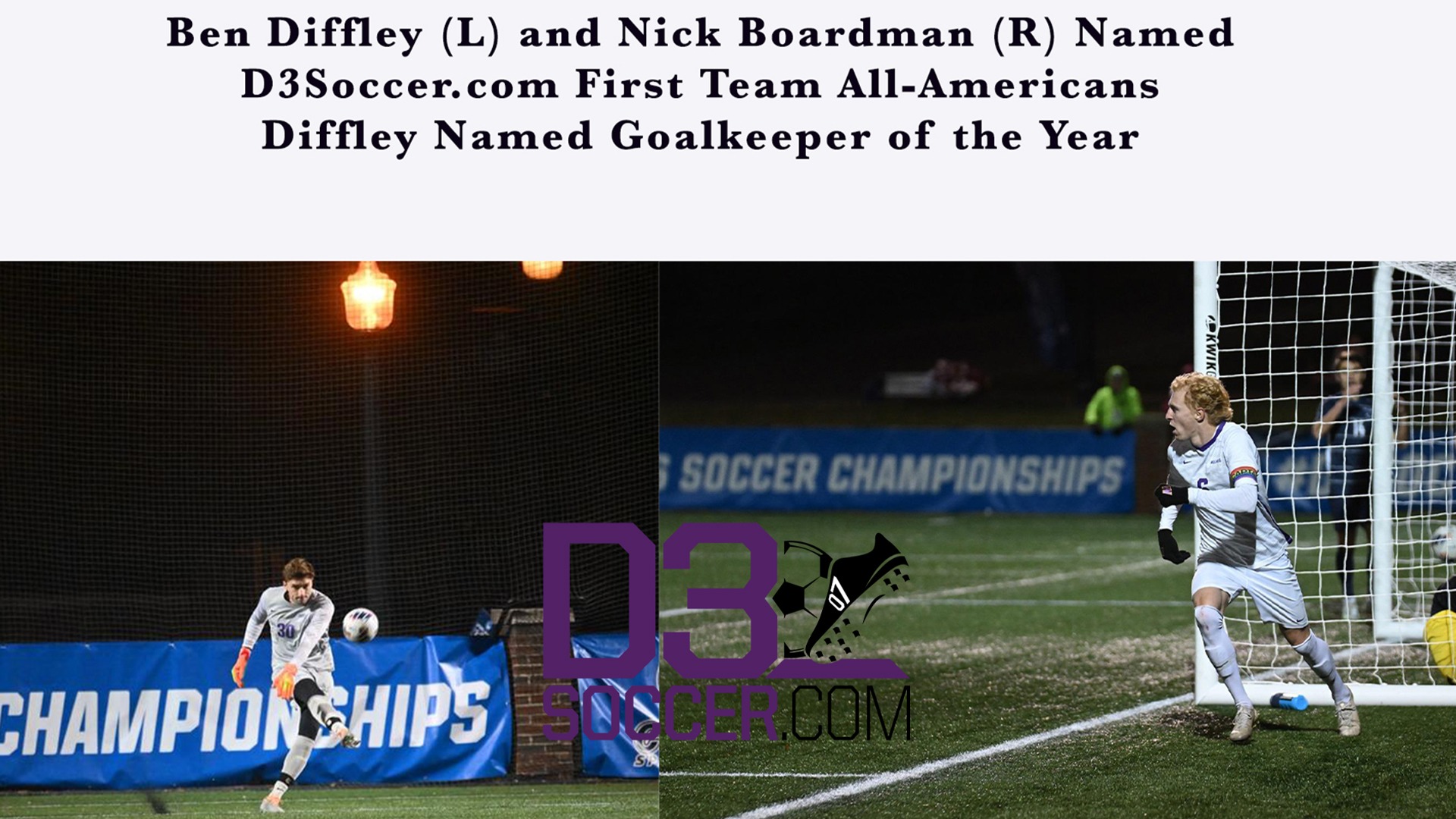 Nick Boardman and Ben Diffley Named D3soccer All-Americans; Diffley ...