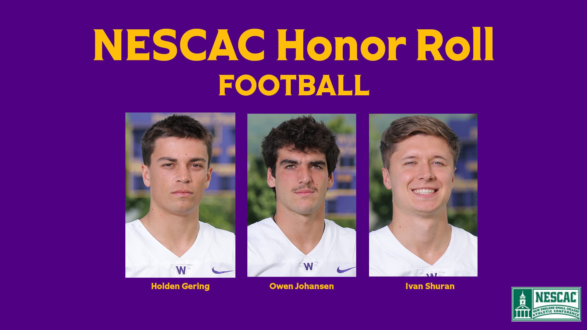 Tim Landolfi, Ivan Shuran & Owen McHugh Named to NESCAC Football Honor ...