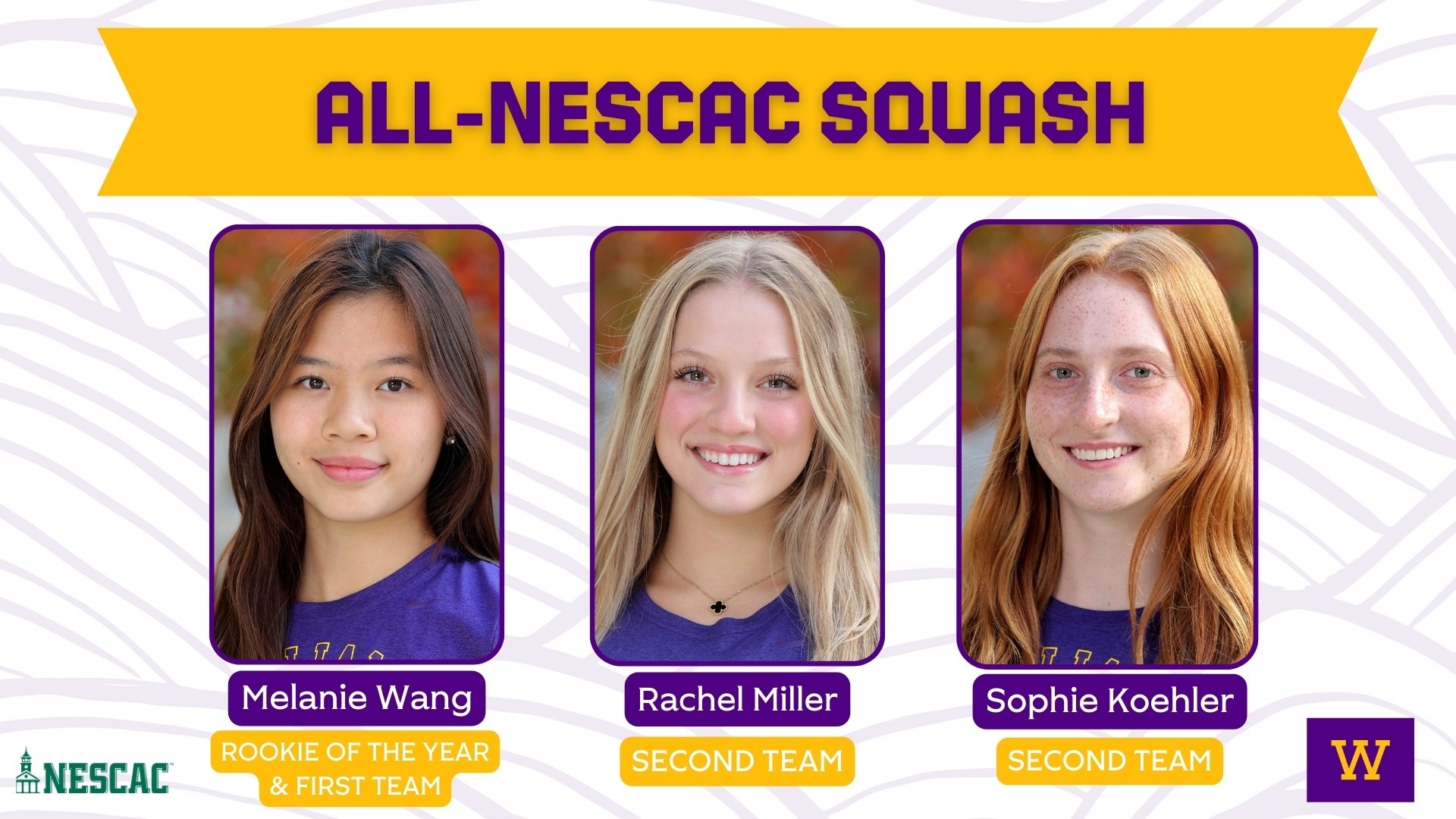 Melanie Wang, Sophie Koehler and Rachel Miller Earn All-NESCAC ...