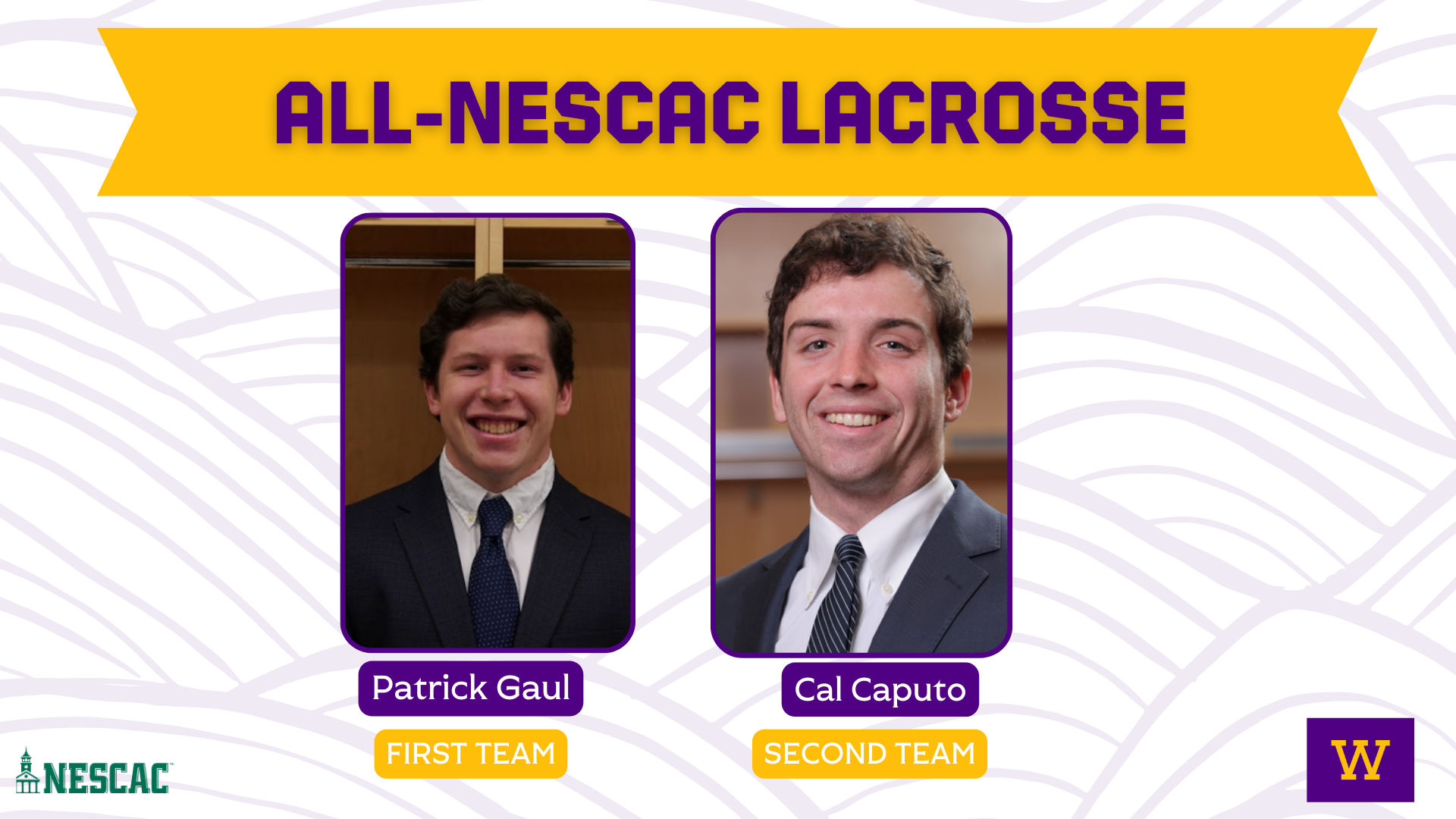 Patrick Gaul and Cal Caputo Earn All-NESCAC Honors - Williams College