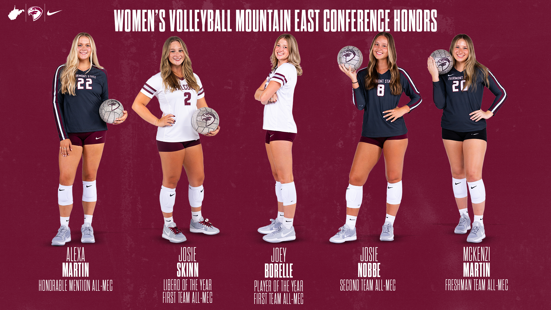 Borelle, Nobbe and Skinn Earn AVCA All-American Status - Fairmont State ...