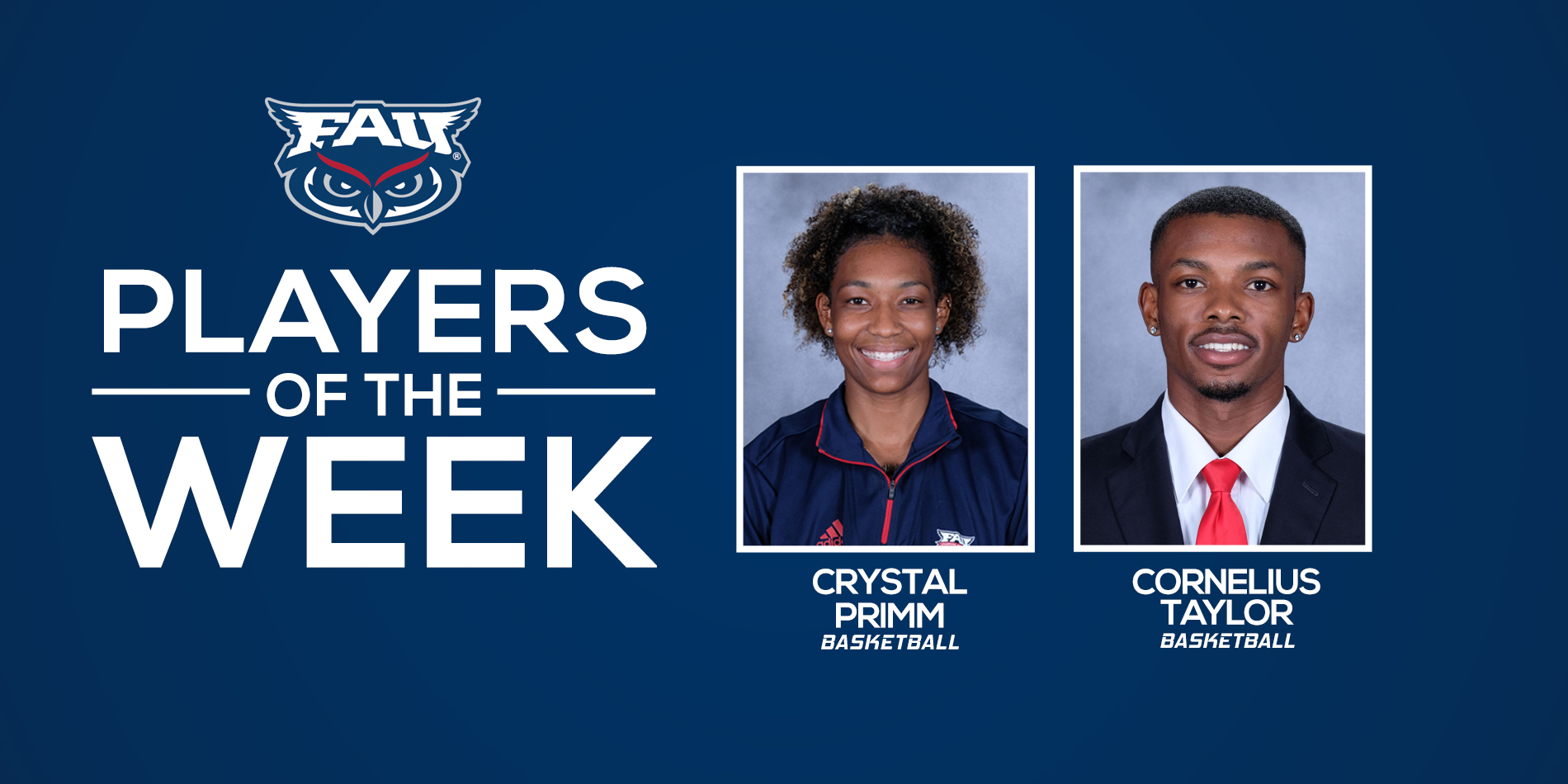 Primm, Taylor Chosen as FAU Players of the Week - Florida Atlantic ...