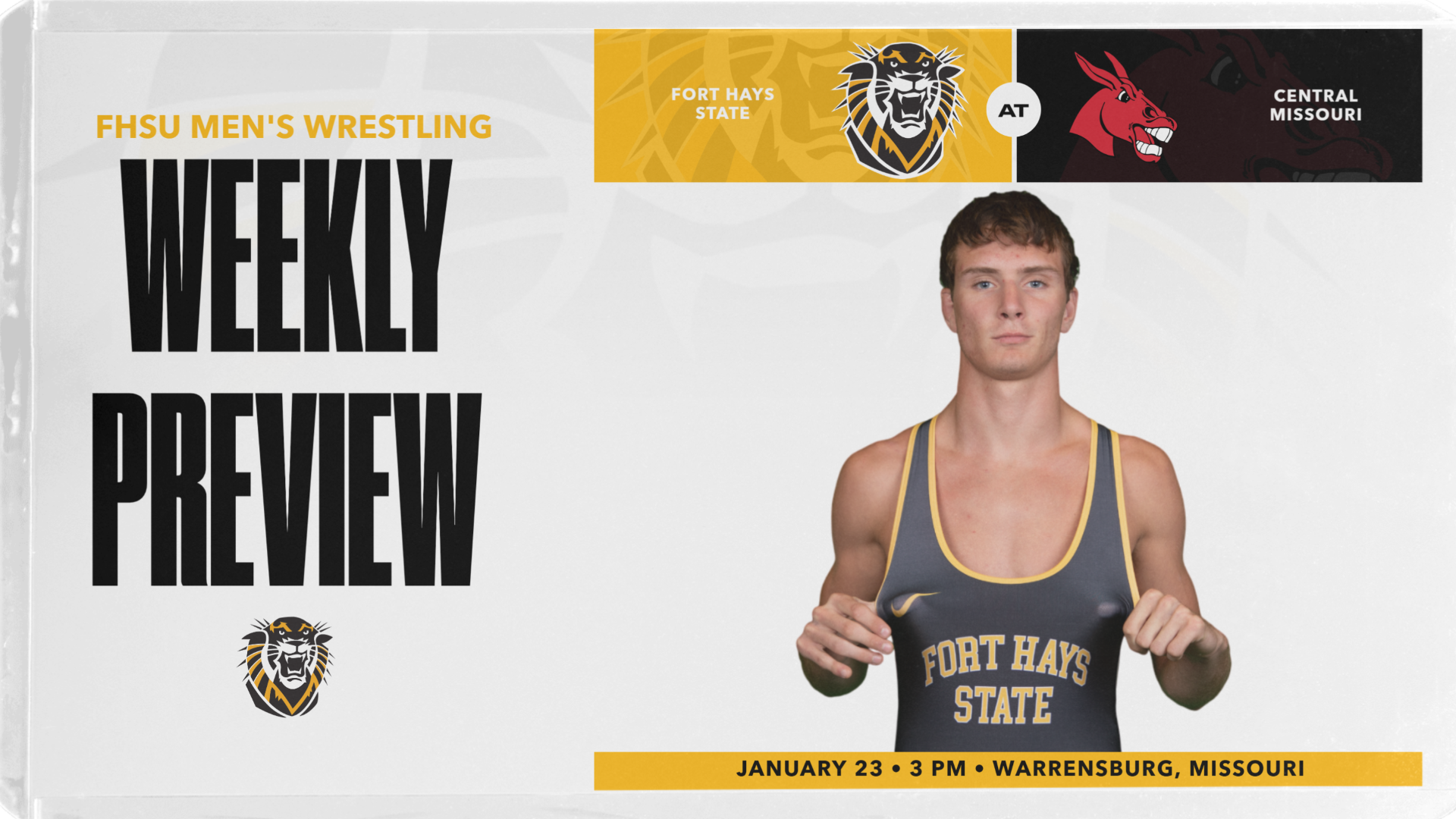 Men's Wrestling Home for Busy Weekend - FHSU Athletics