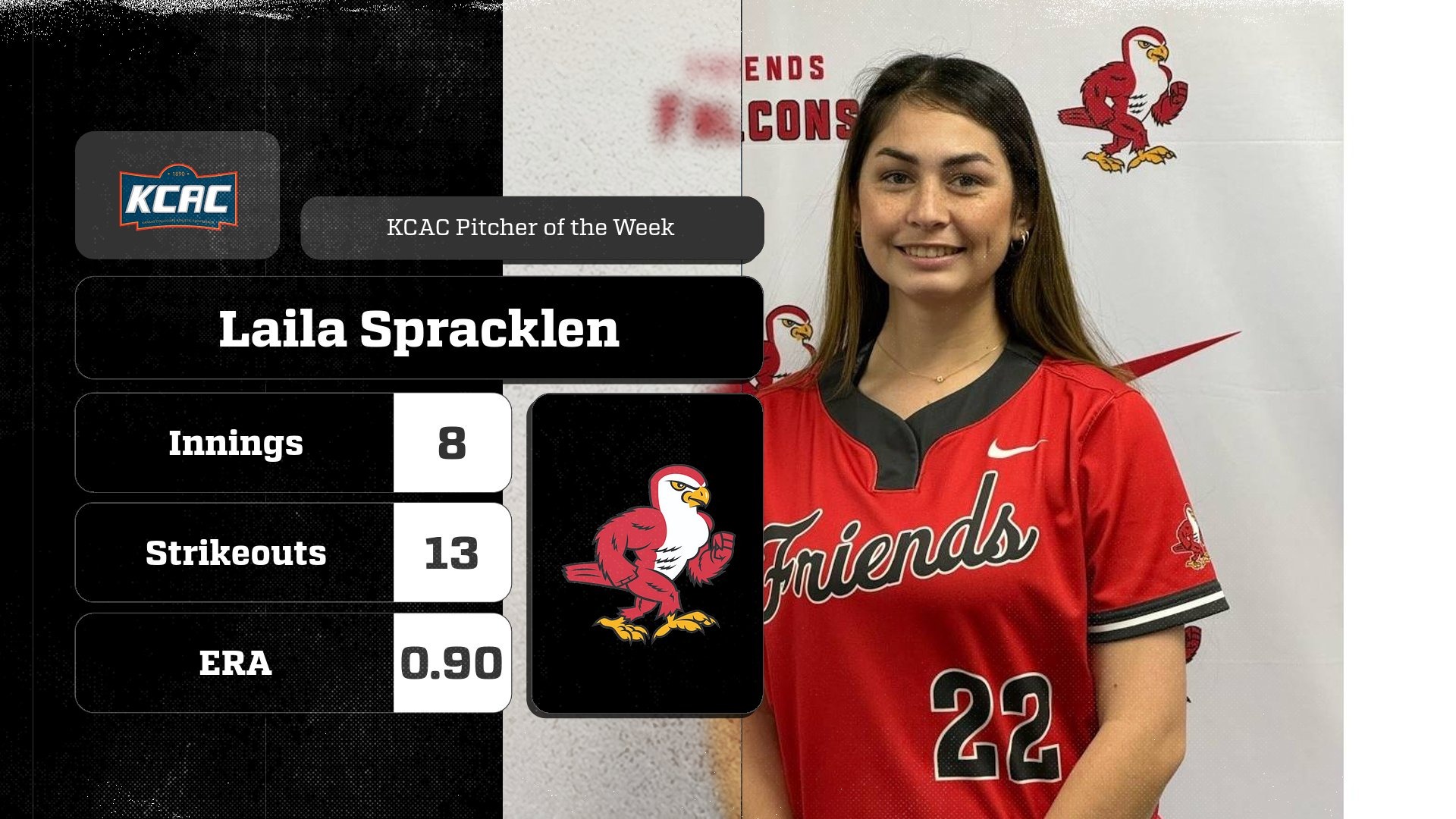 Spracklen snags first KCAC Pitcher of the Week award of 2024 - Friends ...