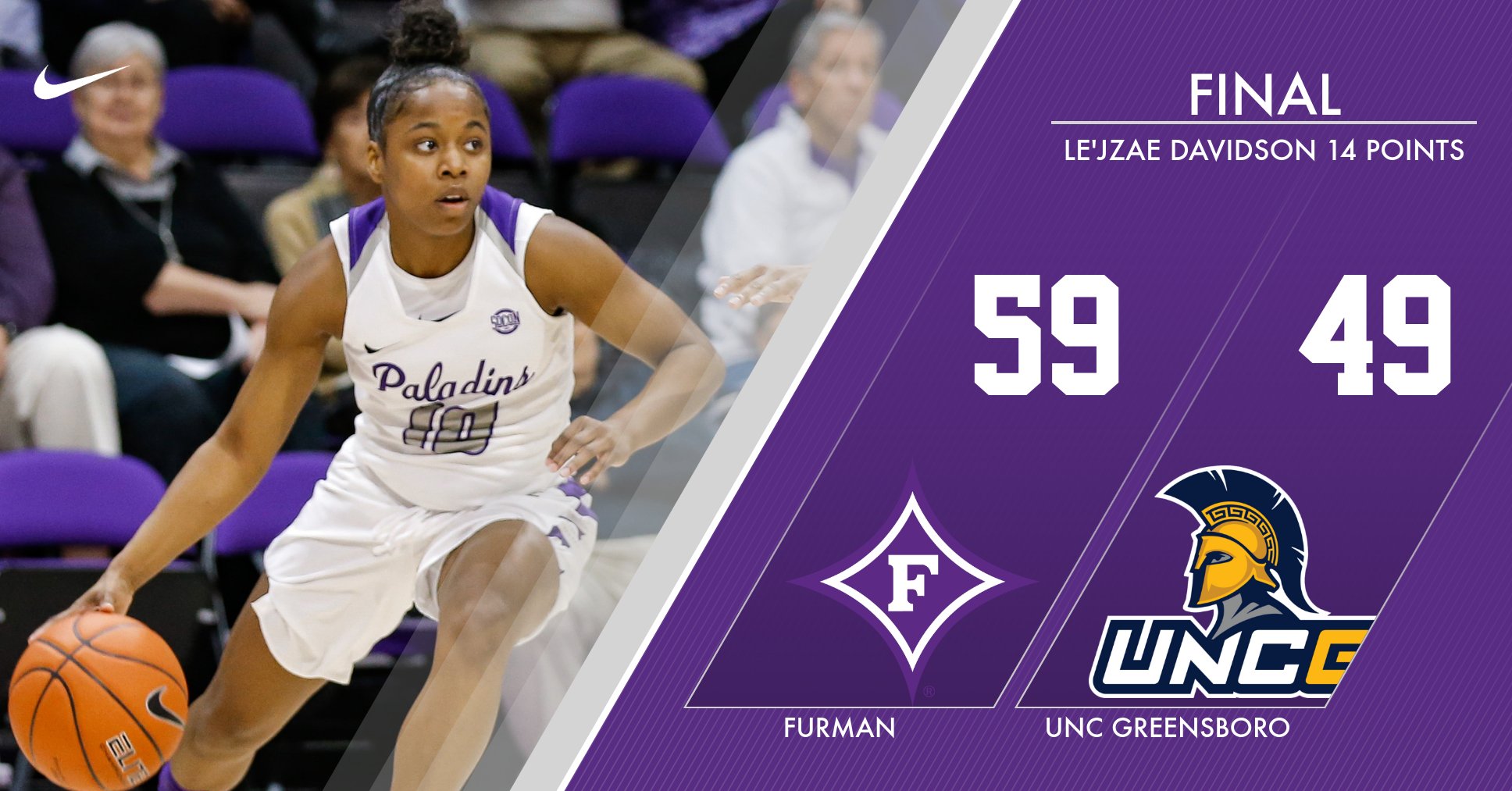 Furman Rides Solid Shooting, Strong Defense Past UNCG, 59-49 - Furman University