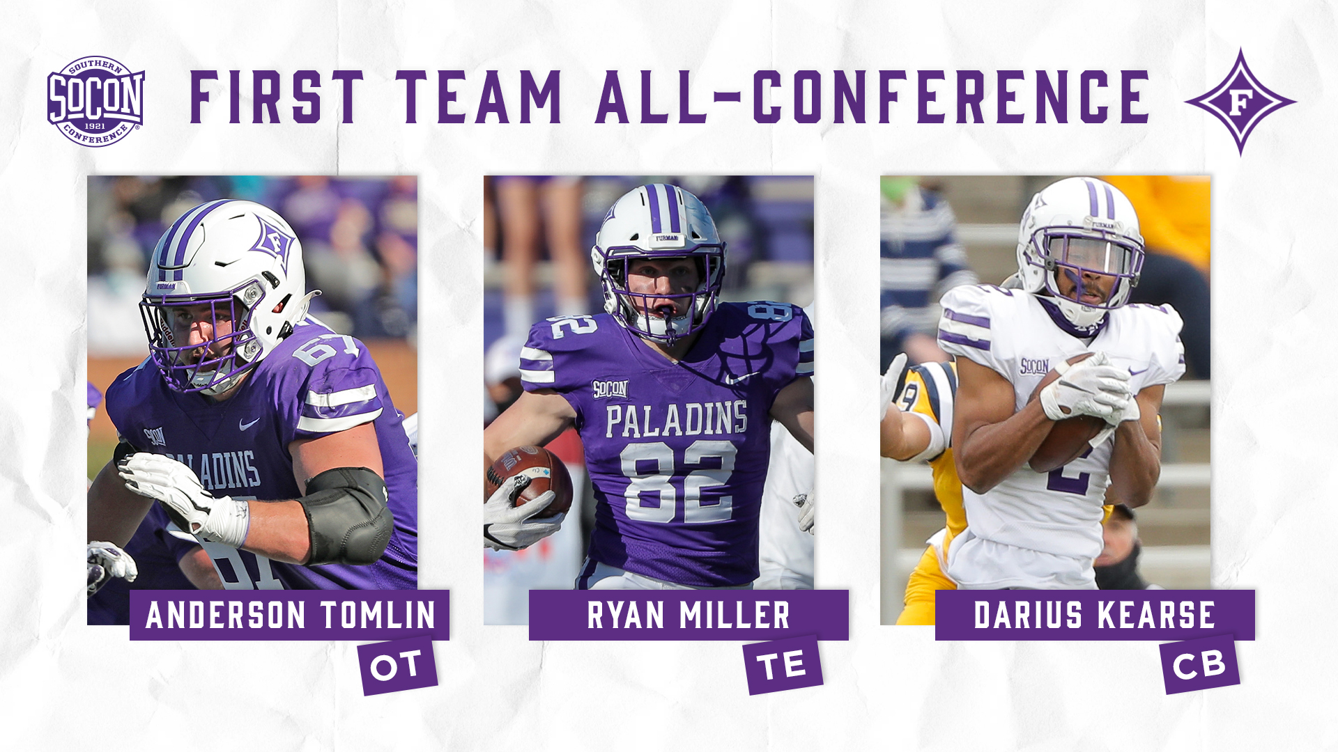 Eight Paladins Accorded All-SoCon Honors - Furman University