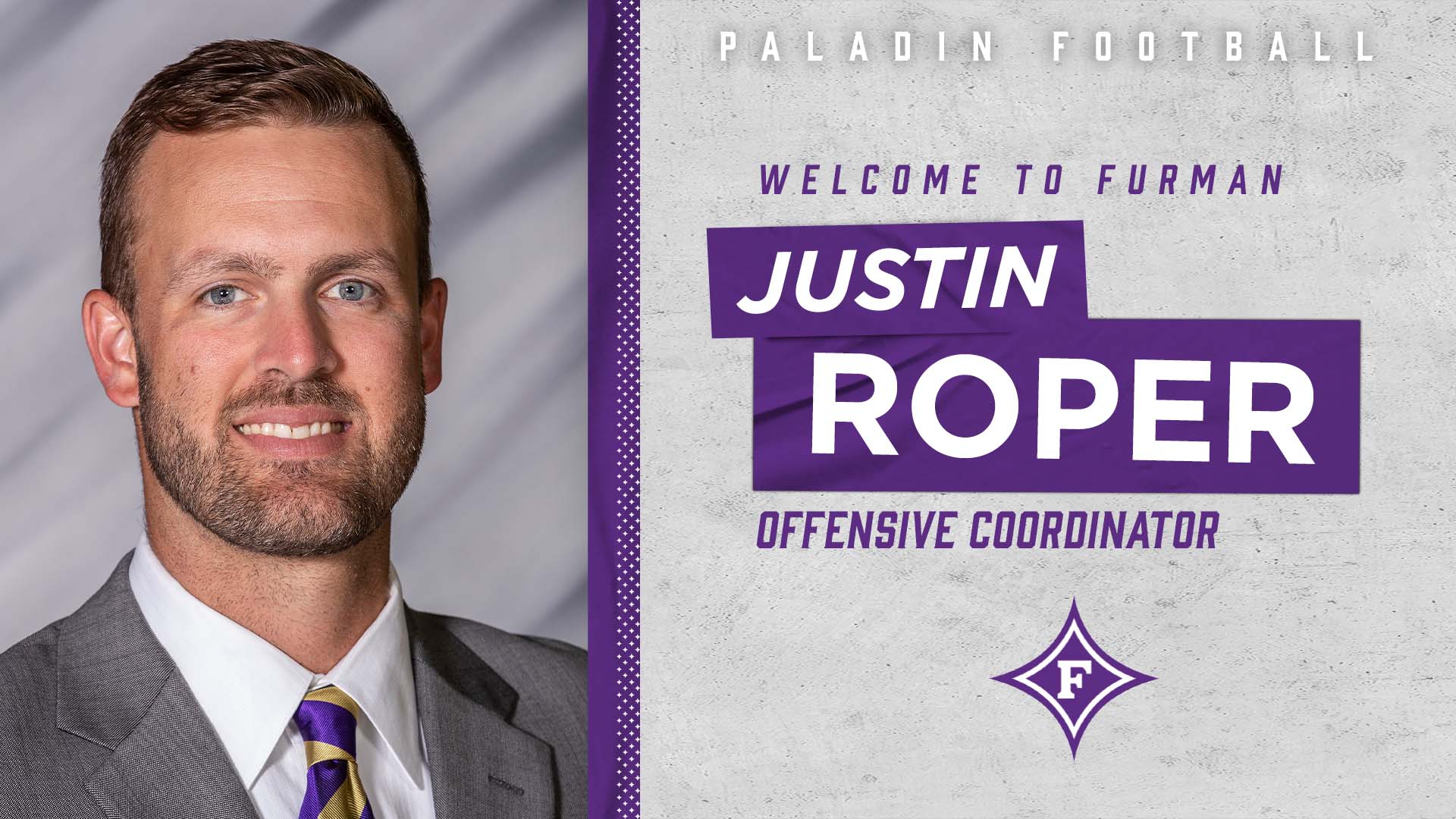 Justin Roper Joins Furman Football As Offensive Coordinator - Furman ...