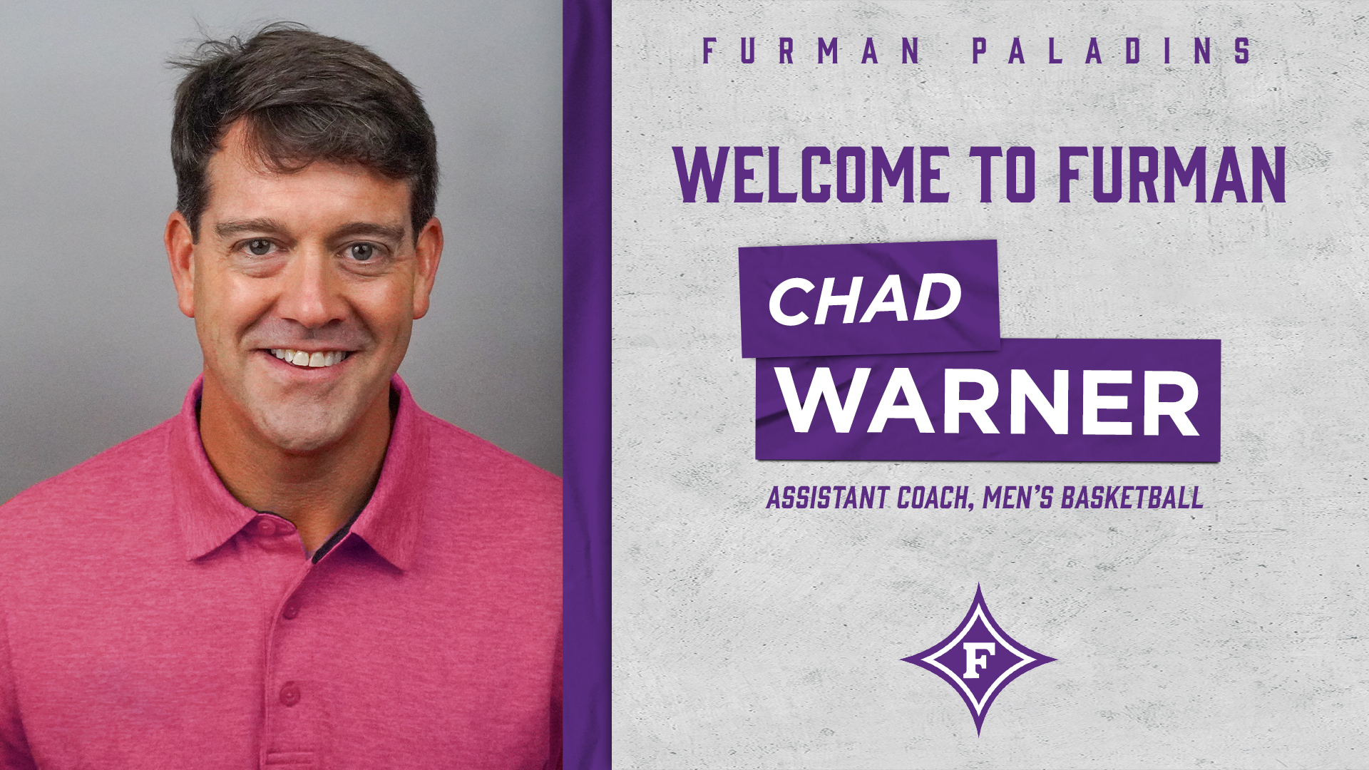 Warner Joins Furman as Assistant Men’s Basketball Coach - Furman University