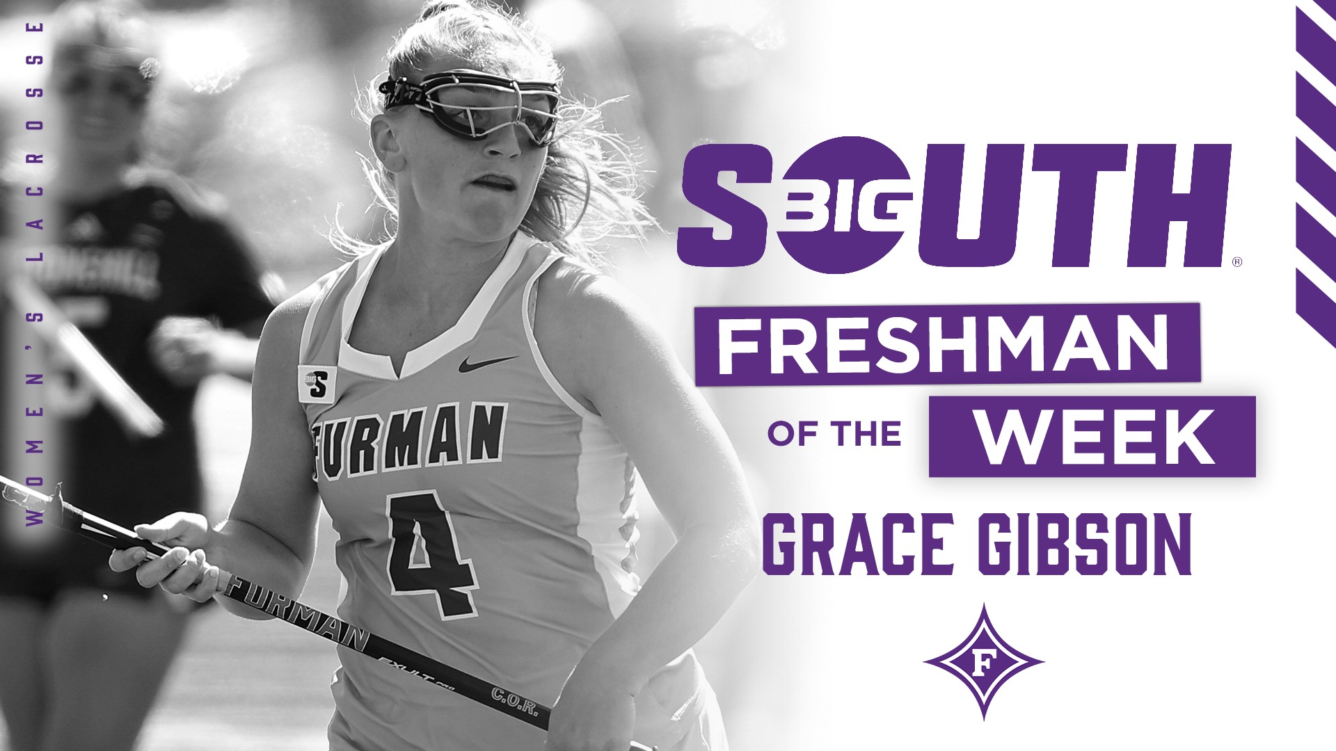 Gibson Collects Big South Freshman of the Week Honor - Furman University