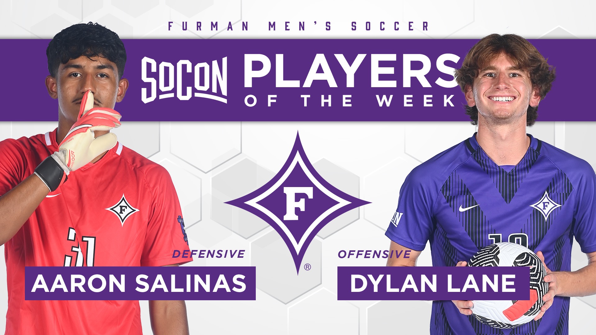 Lane, Salinas Sweep SoCon Player Of The Week Honors - Furman University