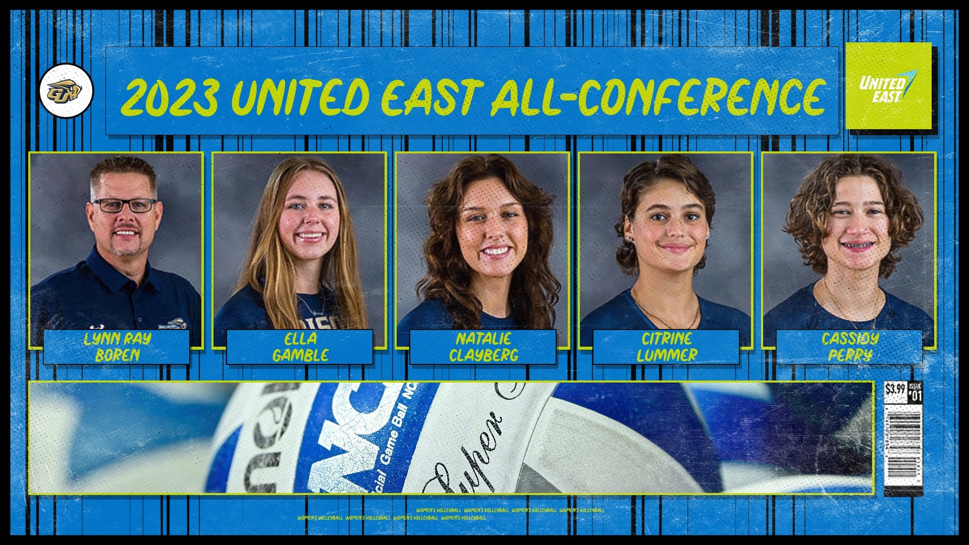 Gamble and Boren earn top honors, four earn All-United East Women's Volleyball First Team ...