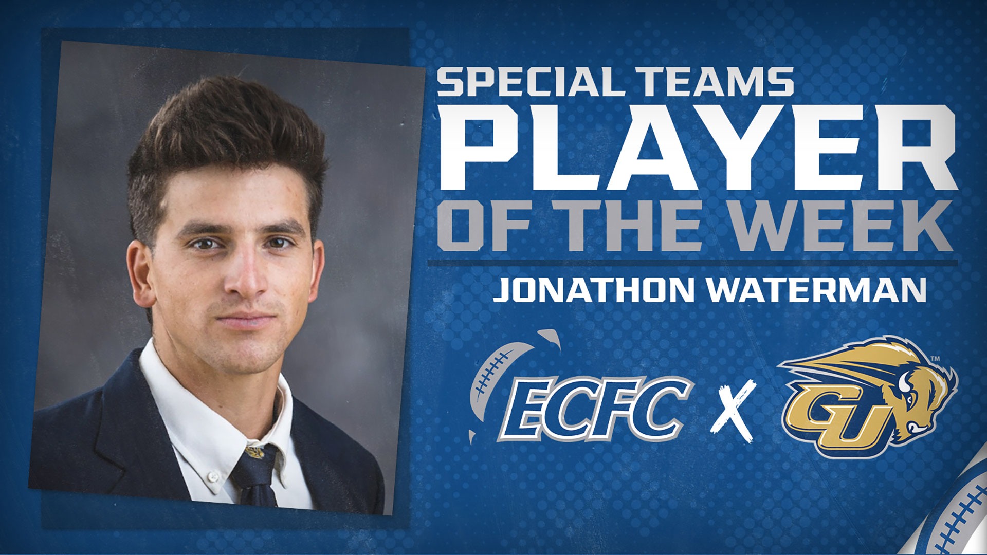 Bison kicker Jonathon Waterman picked as ECFC Special Teams Player of ...