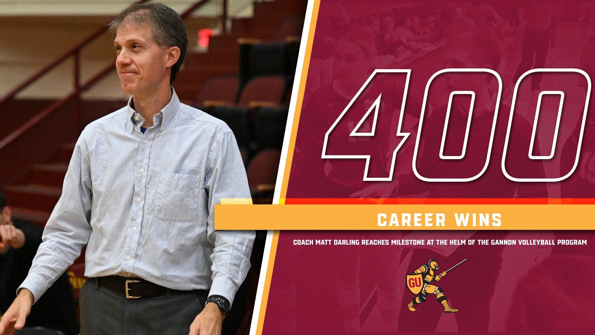 400 victories! Coach Matt Darling reaches career milestone in Gannon ...