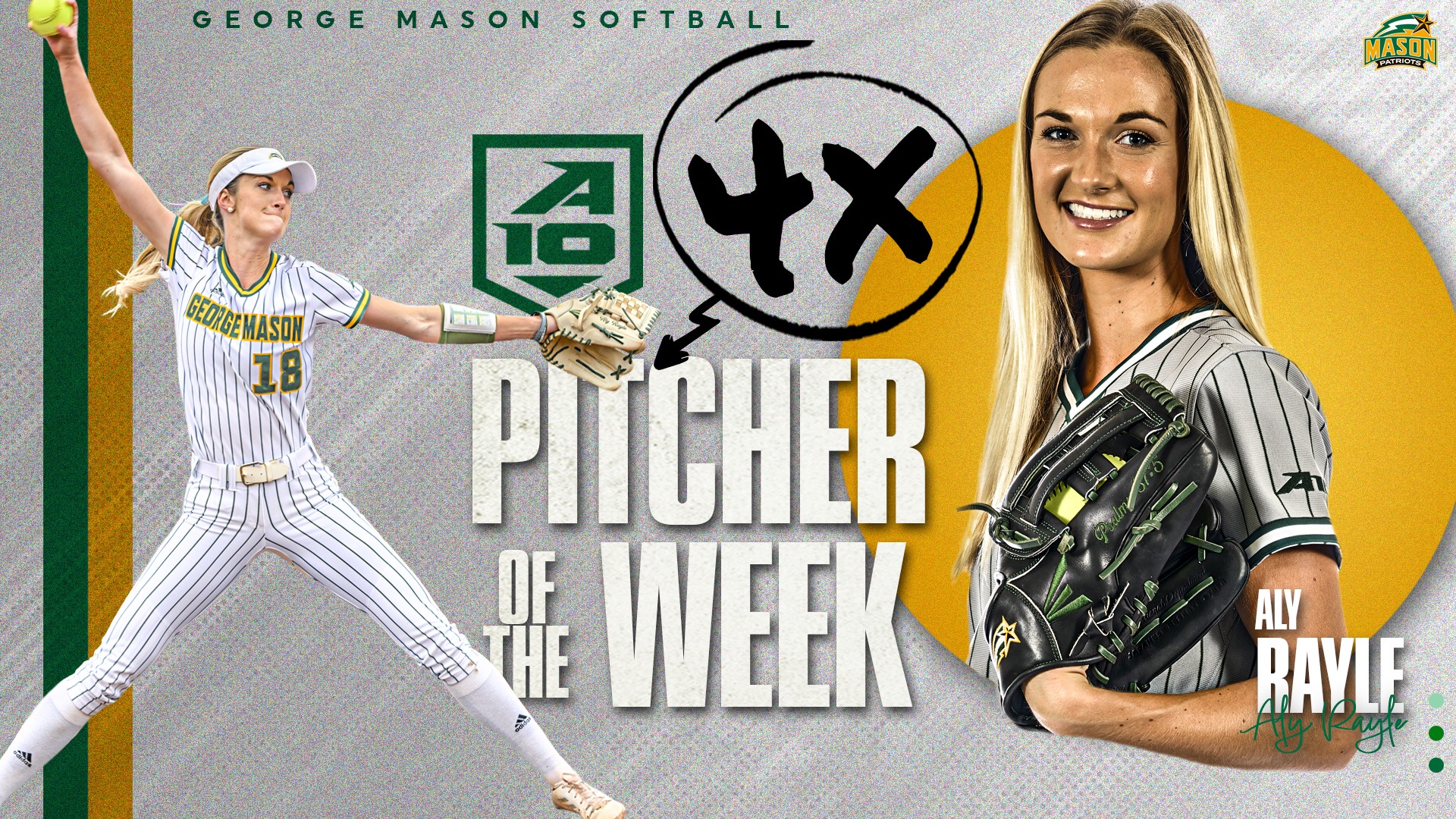 Aly Rayle Earns Fourth Atlantic-10 Pitcher of the Week Award - George ...