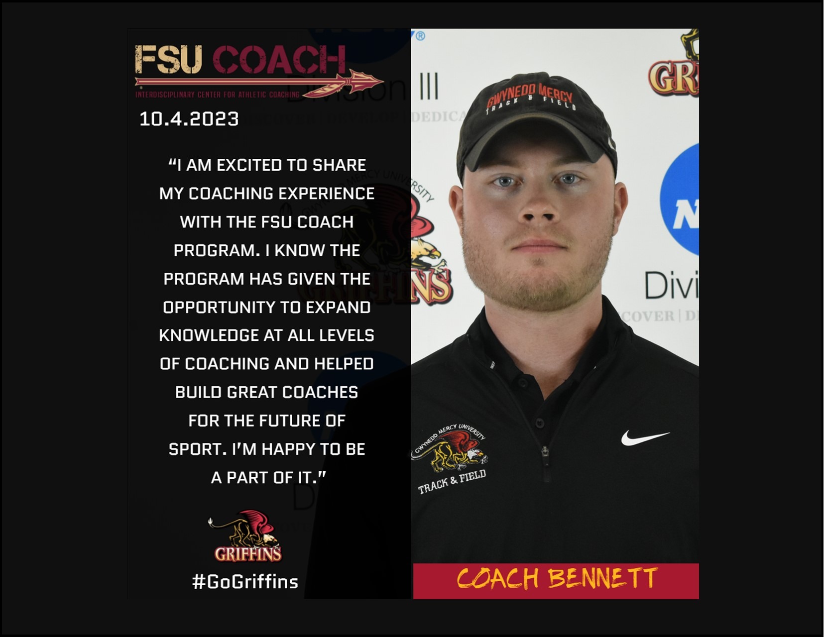 Coach Bennett to Appear in FSU COACH Interview - Gwynedd Mercy University Athletics
