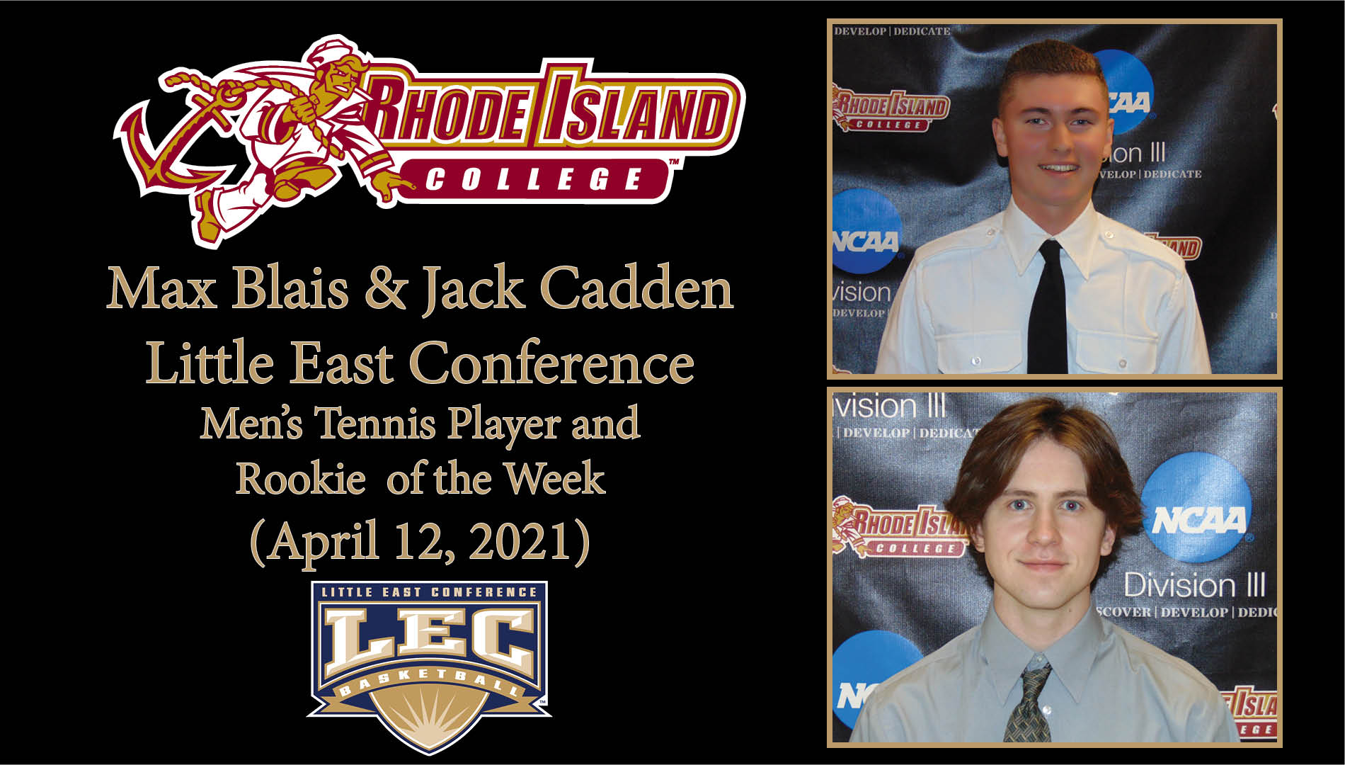 Blais & Cadden Recognized by Little East in 2-0 Week for Men's Tennis ...