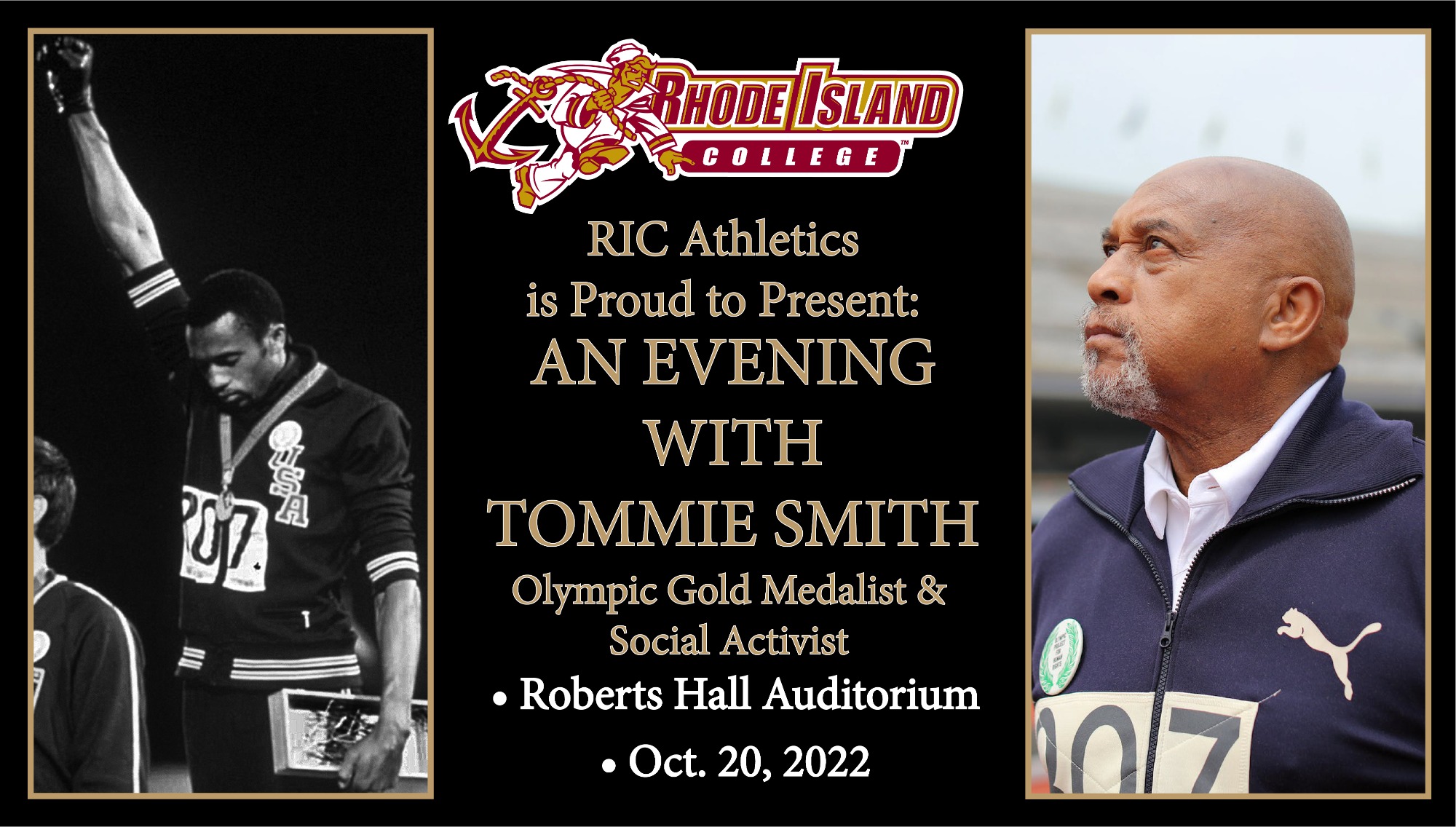 An Evening With Olympic Gold Medalist and Social Activist Tommie Smith Set for Oct. 20 (7 p.m ...