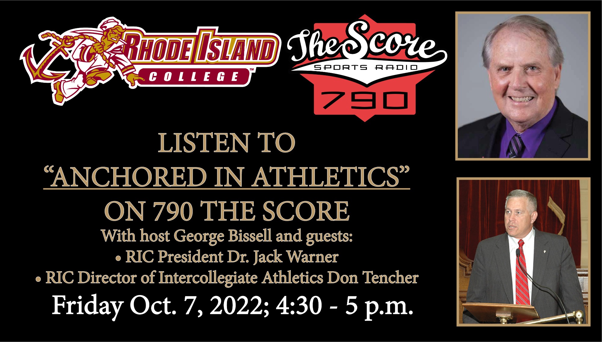 "Anchored in Athletics" Set to Debut on 790 The Score on Oct. 7 - Rhode ...