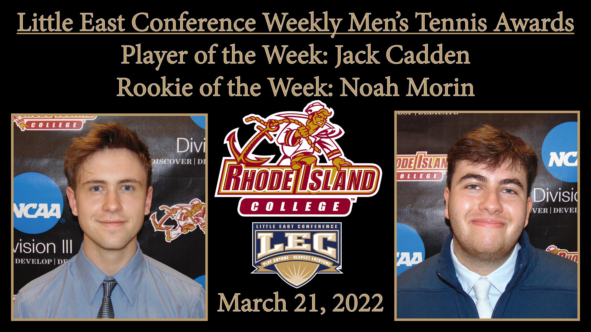 Cadden and Morin Earn Weekly Little East Men's Tennis Awards - Rhode ...