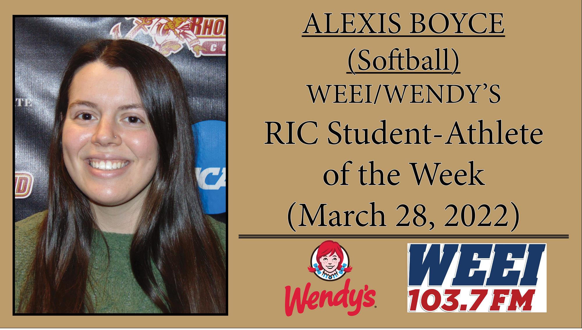 Alexis Boyce Named WEEI/Wendy's RIC Student-Athlete of the Week - Rhode ...
