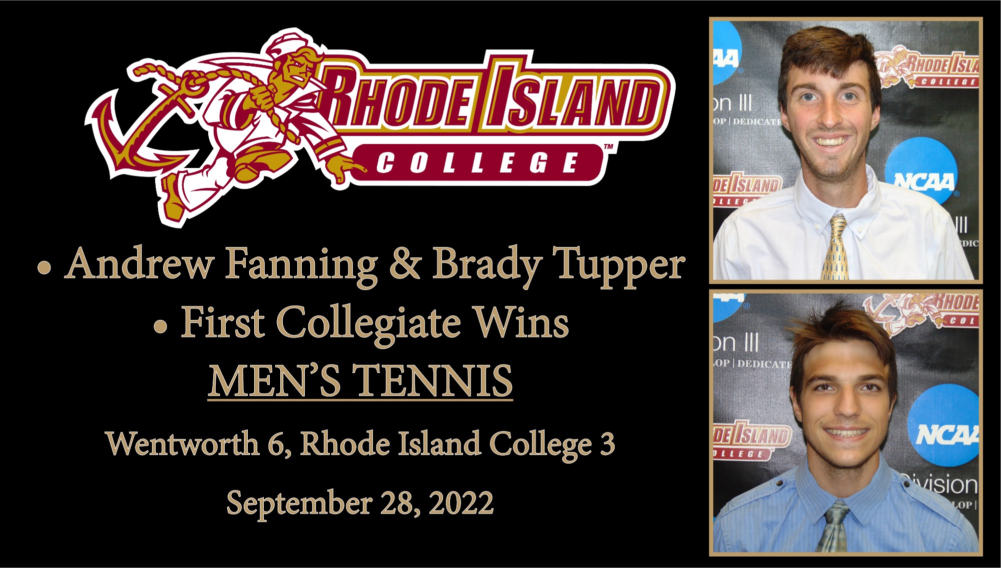 Fanning & Tupper Win First Collegiate Matches in, 6-3, Setback vs ...