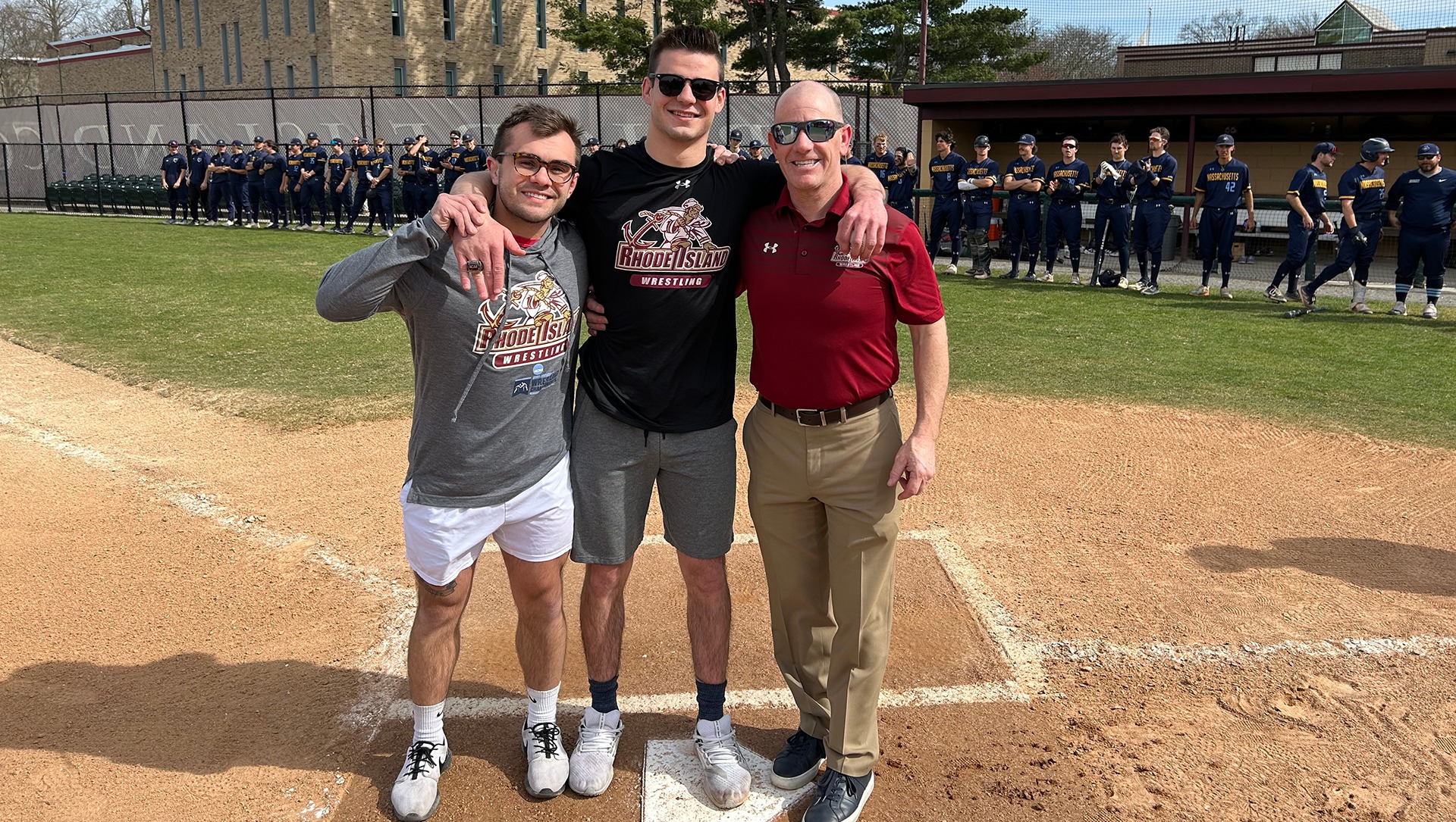 Nathan Lackman Throws Out Ceremonial First Pitch - Rhode Island College