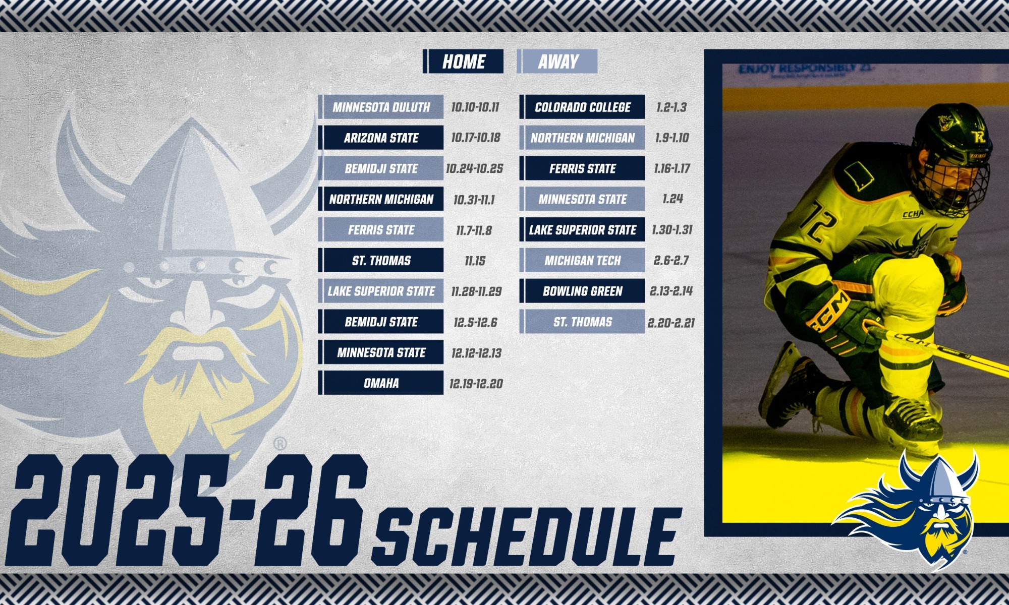 Viking Hockey to host Arizona State in the 2025-26 Season Home Opener ...