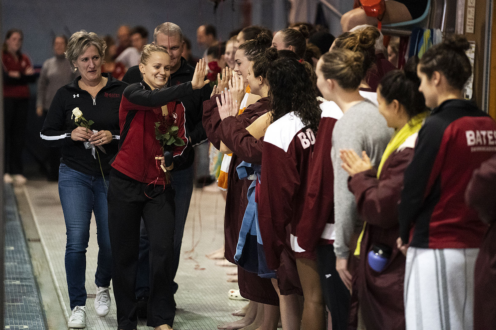 Bates seniors shine in final home meet at Tarbell Pool - Bates College
