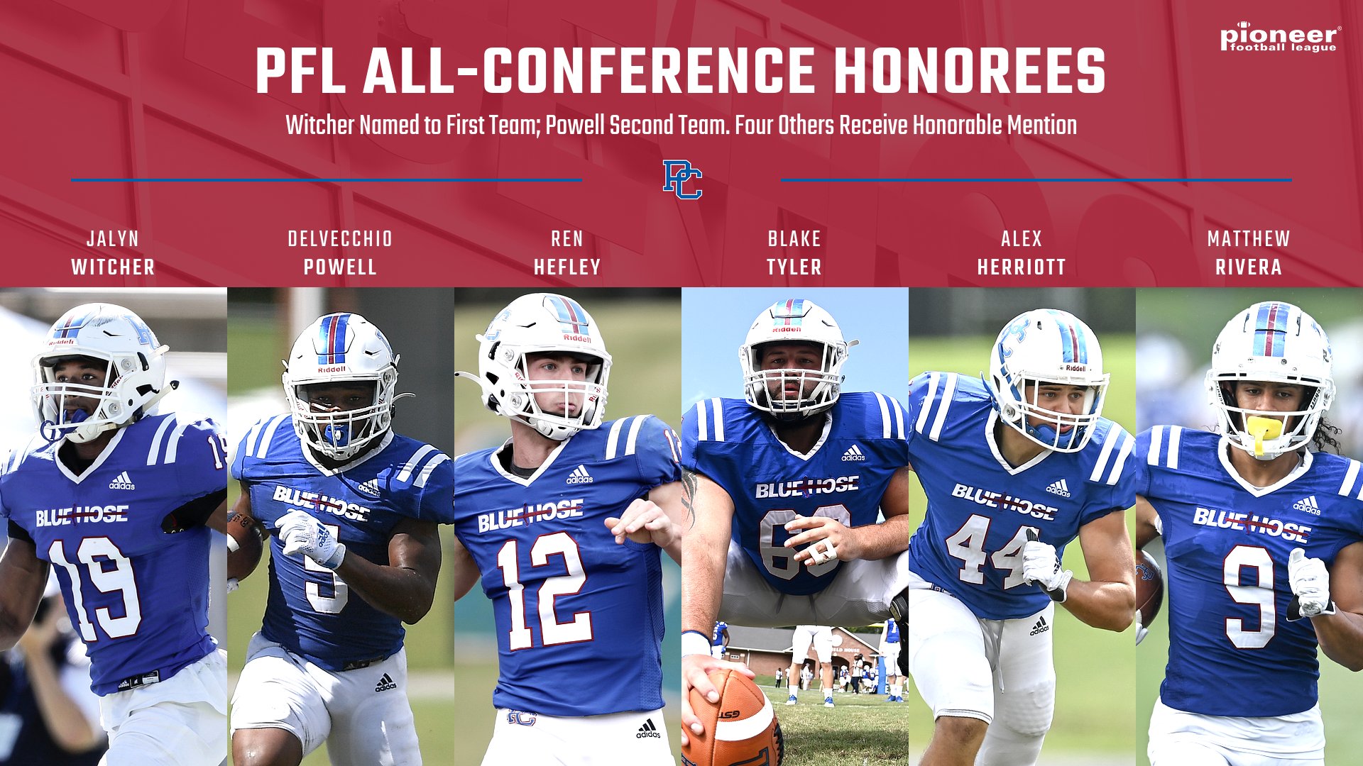 Witcher Leads Six Blue Hose on PFL All-Conference Teams - Presbyterian ...