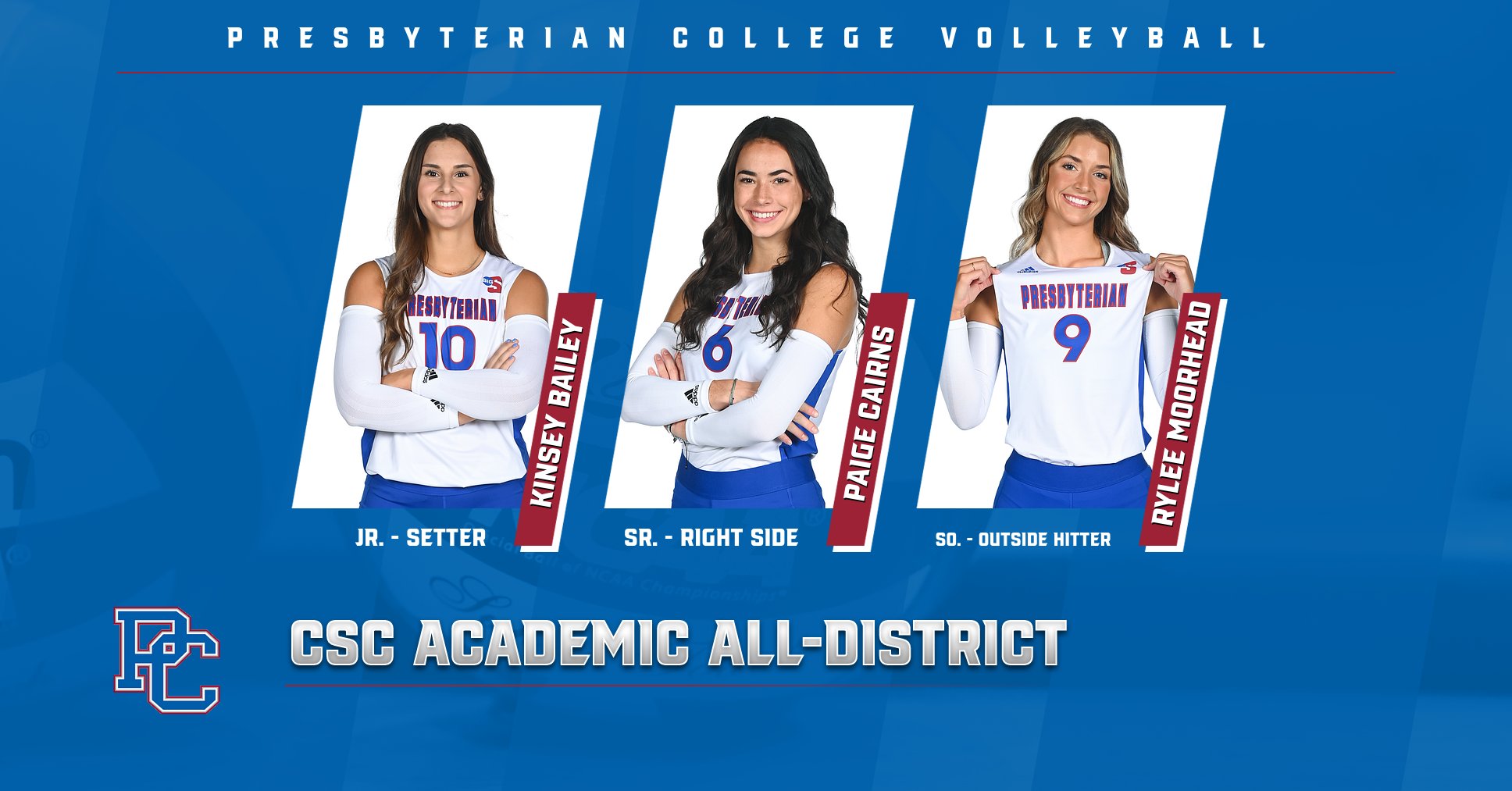 Volleyball Trio Named CSC Academic All-District - Presbyterian College