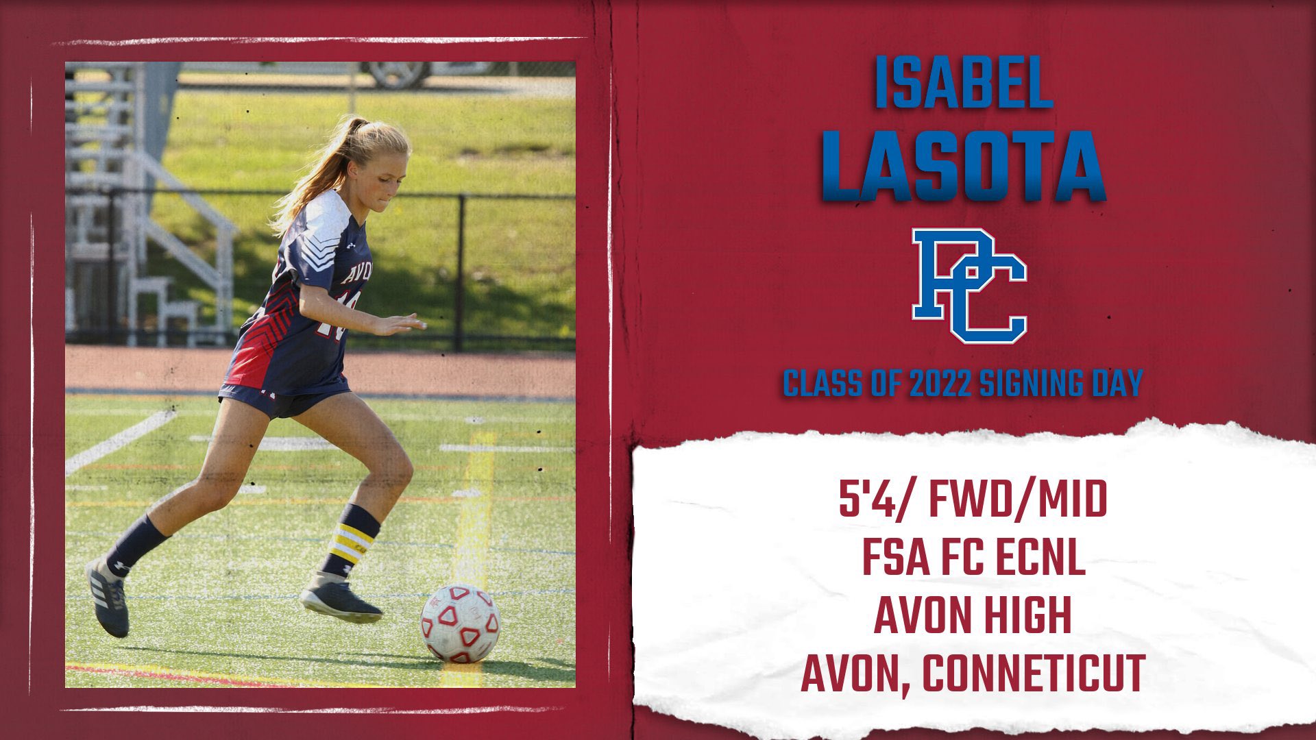 Women’s Soccer Adds Lasota to 2022 Class - Presbyterian College