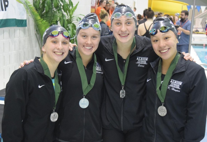 A record setting night for Albion in women's swimming - Albion College