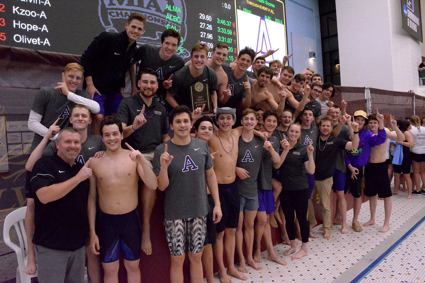 Albion Men Claim Another MIAA Swimming & Diving Title - Albion College