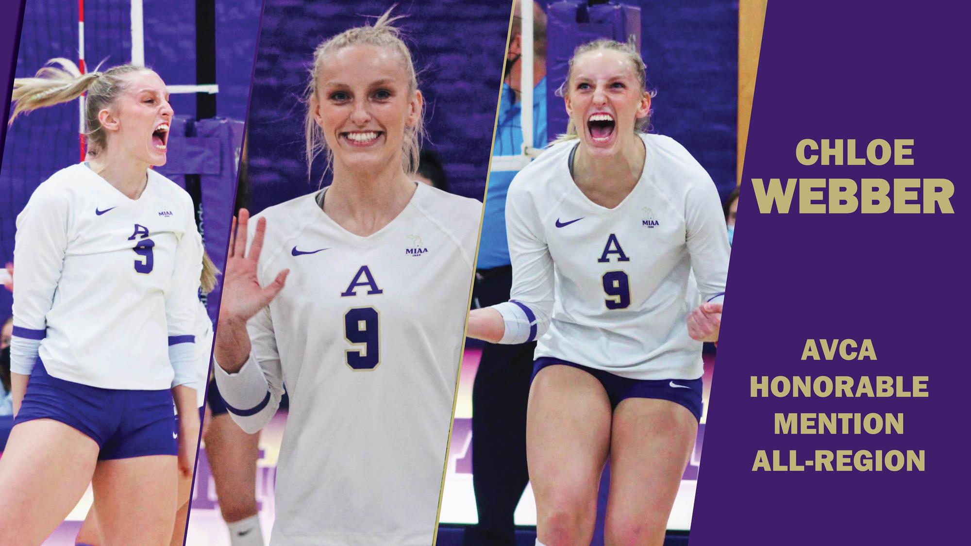 VB: Webber becomes first Briton to earn All-Region honors - Albion College