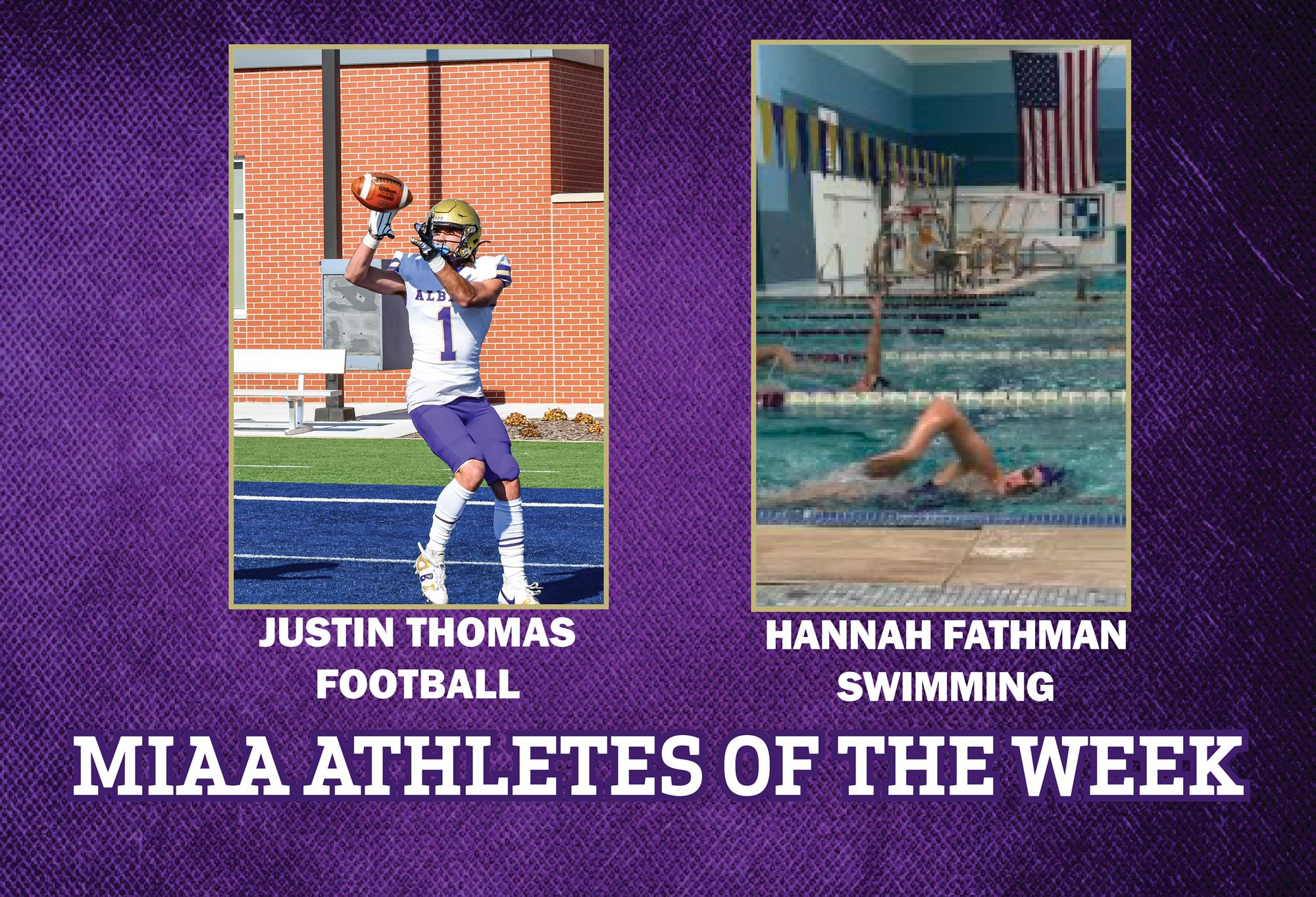 Thomas, Fathman earn Athlete of the Week honors - Albion College