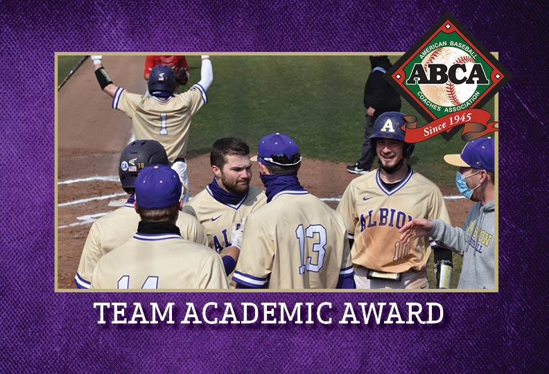 Baseball claims ABCA Academic Award - Albion College