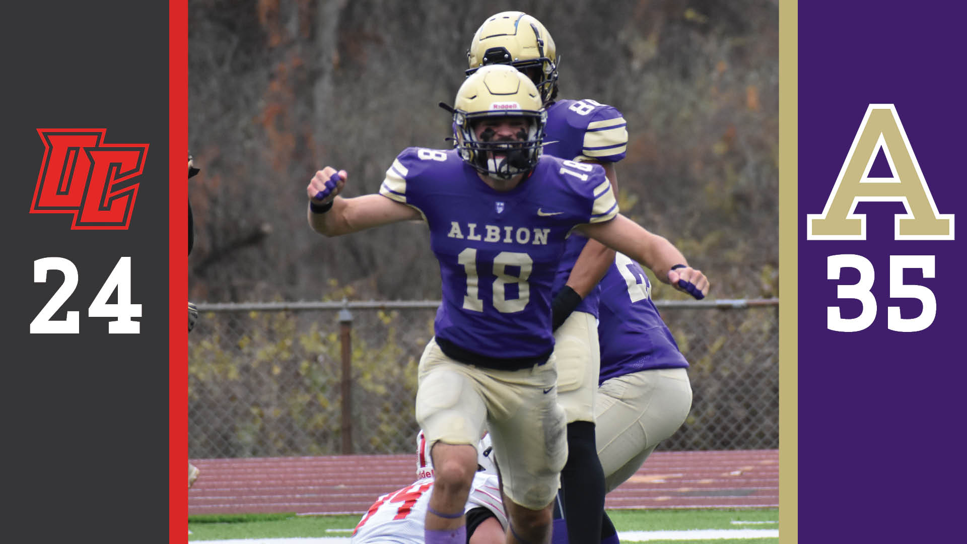 No. 20 football sends seniors out with win - Albion College