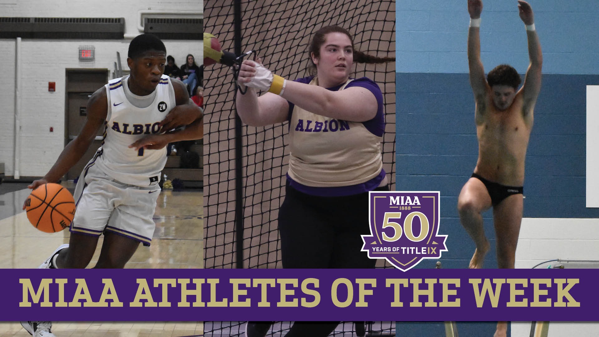 Three selected as MIAA Athletes of the Week - Albion College