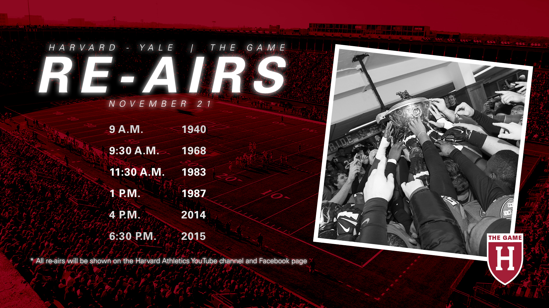 Harvard Athletics to Re-Air Six Classic Harvard-Yale Games Nov. 21 ...