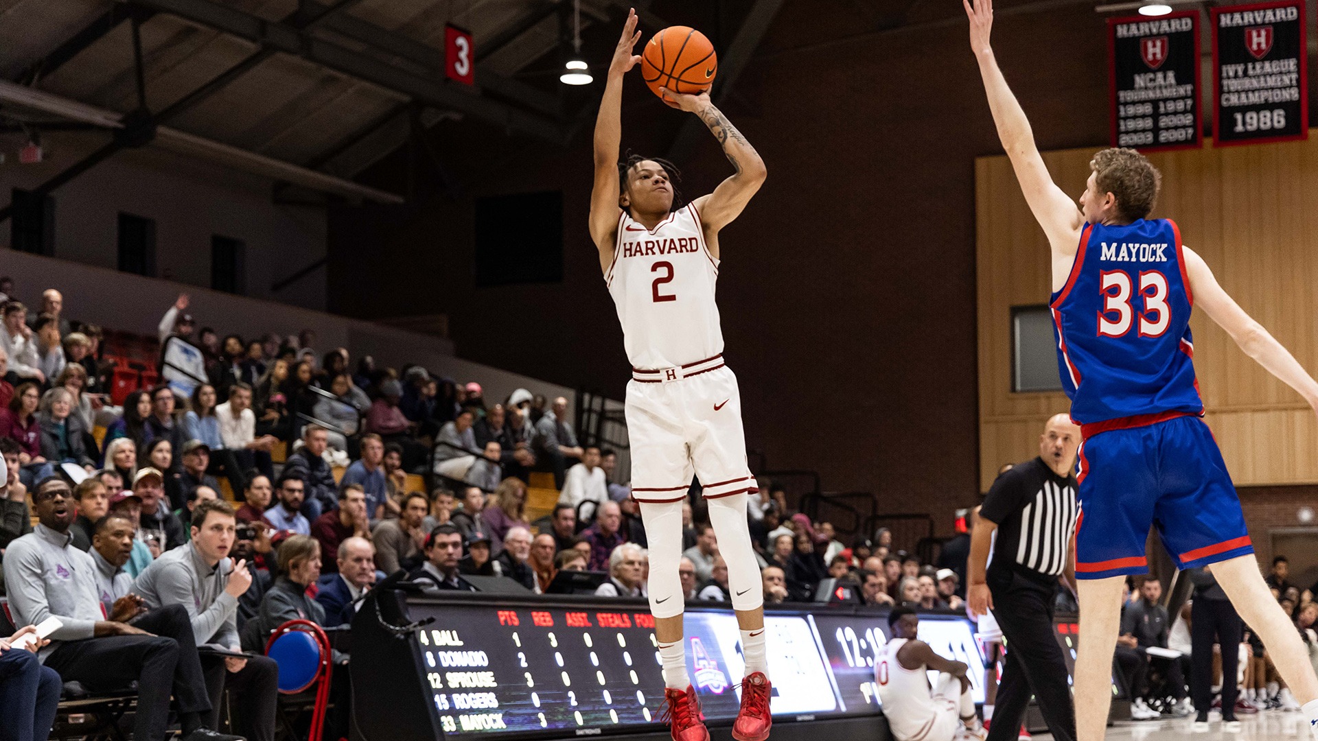 Mack, Okpara Power Men’s Basketball Past American, 80-75 - Harvard ...