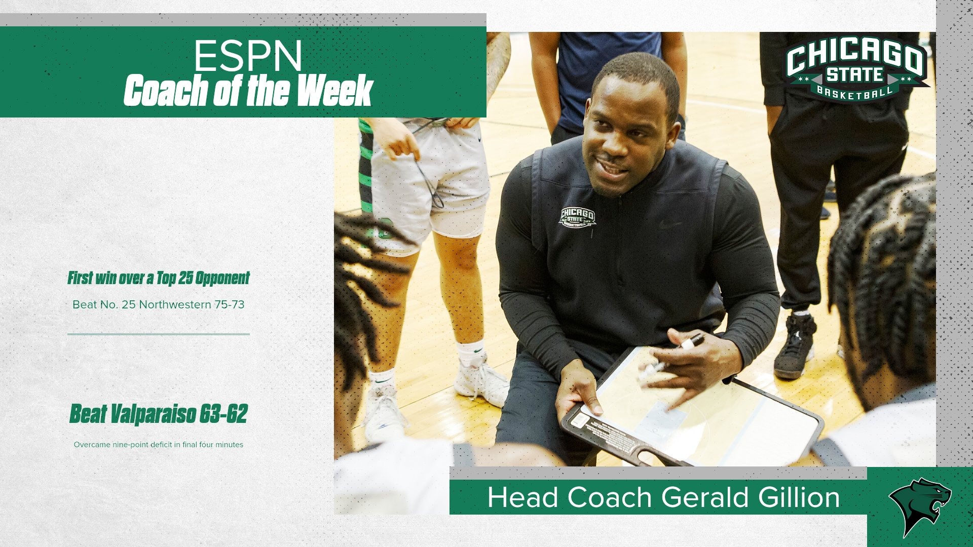 ESPN Names Gerald Gillion Coach of the Week - Chicago State University ...