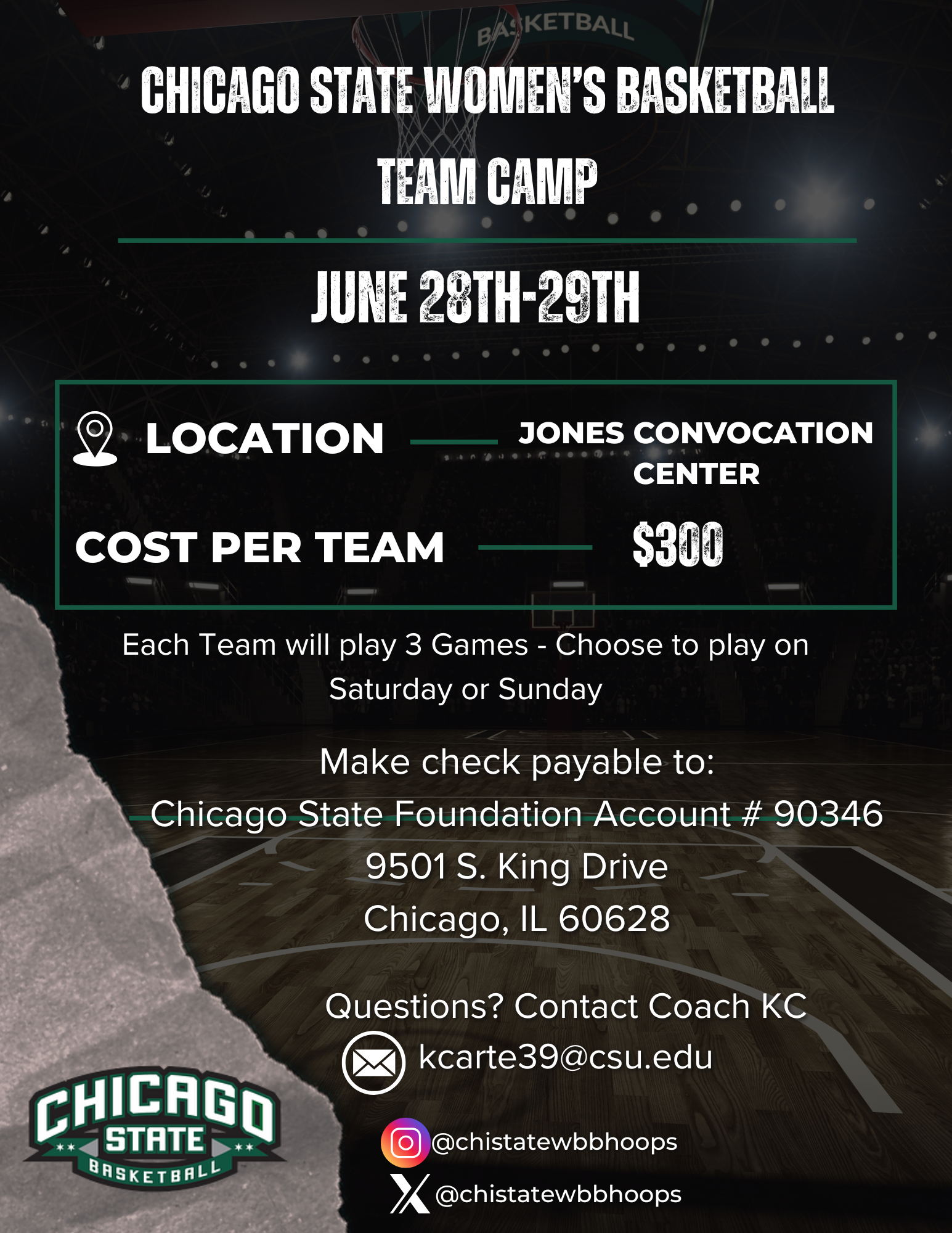 Chicago State University Men's Basketball Set to Host Men's Team Summer ...